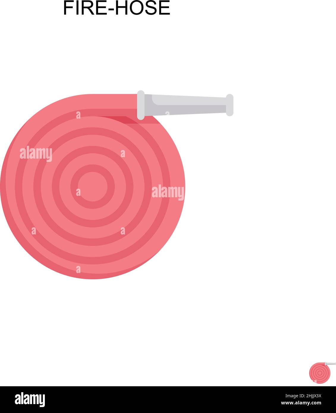 Fire-hose Simple vector icon. Illustration symbol design template for ...