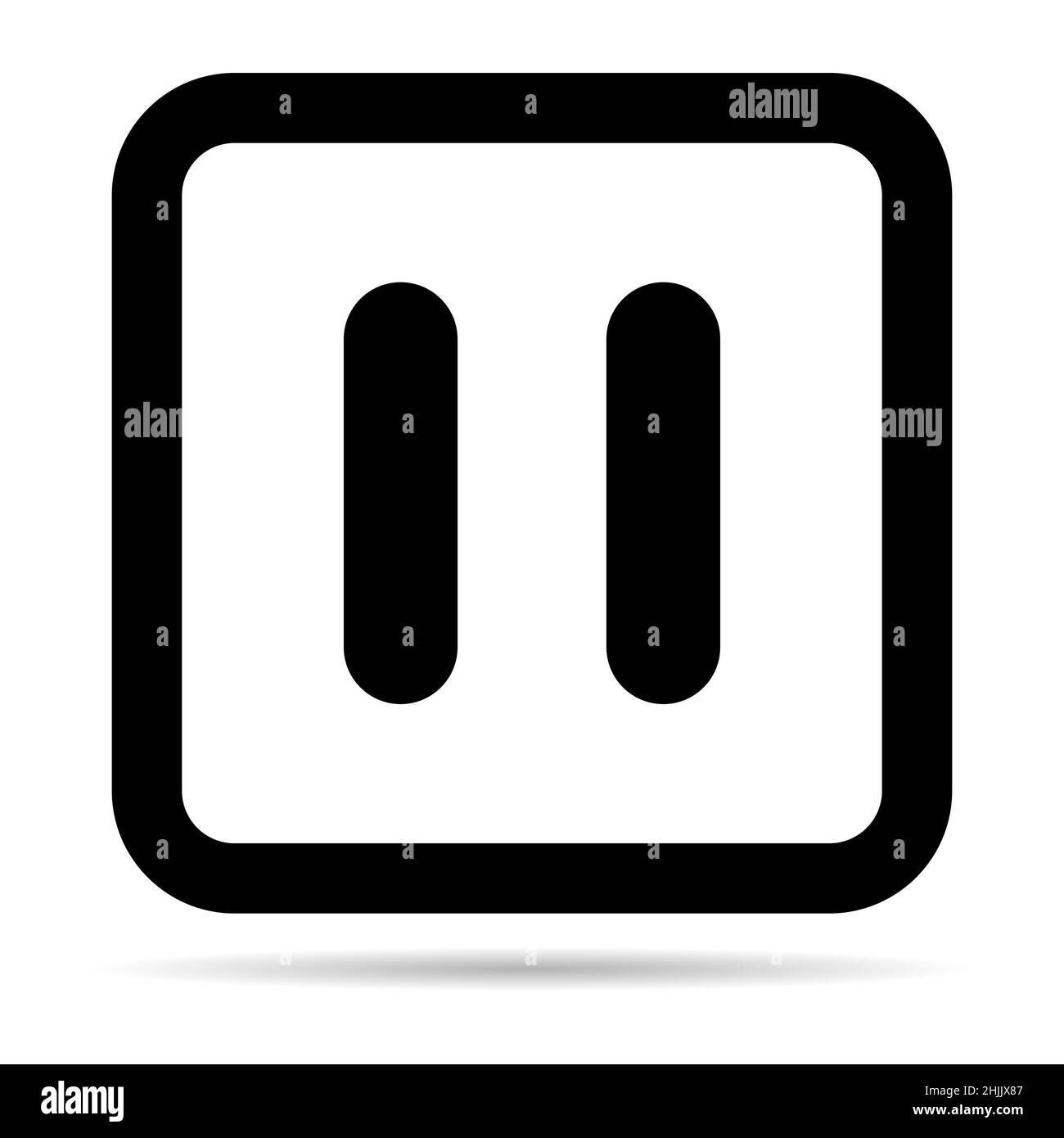 Stop and pause icon with shadow, interface media button, internet ...