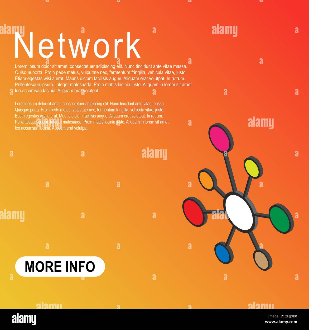Hub isometric network icon, connect structure vector symbol isolated on ...