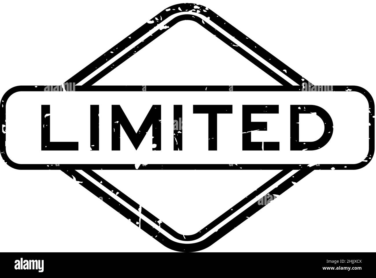 Grunge black limited word rubber square seal stamp on white background ...