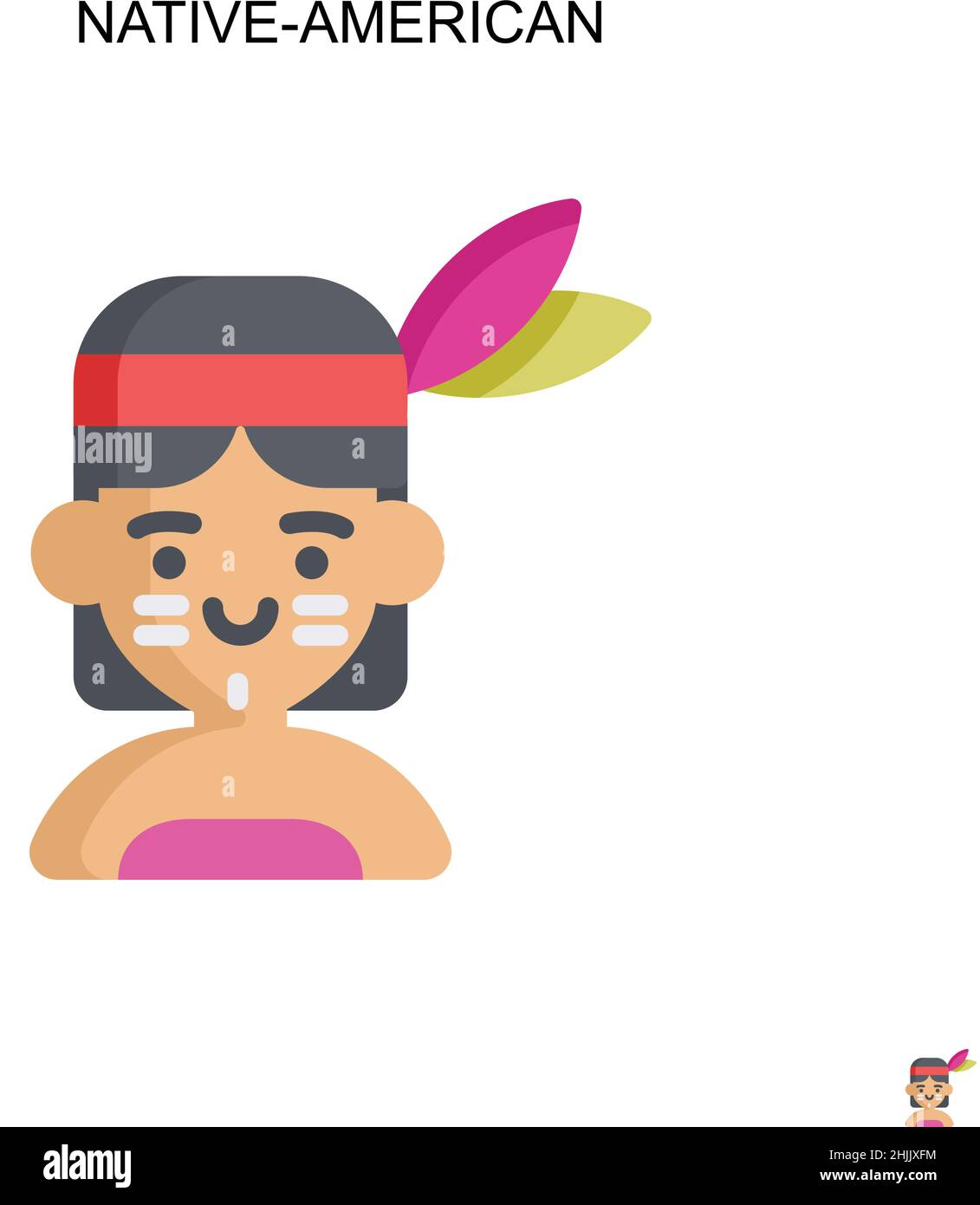 Native-american Simple vector icon. Illustration symbol design template ...