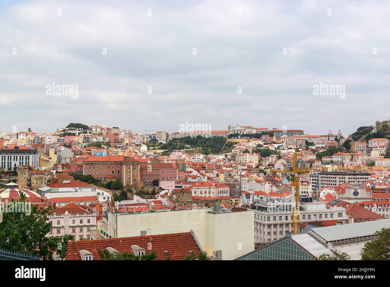 View of the Lisbon from the viewpoint Miradouro de Sao Pedro de ...