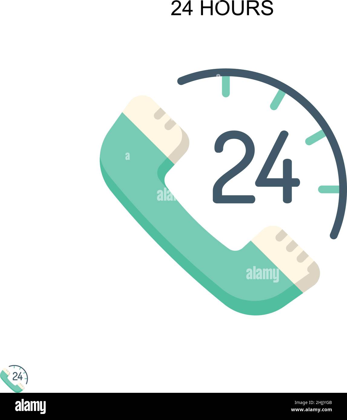 24 hours Simple vector icon. Illustration symbol design template for ...