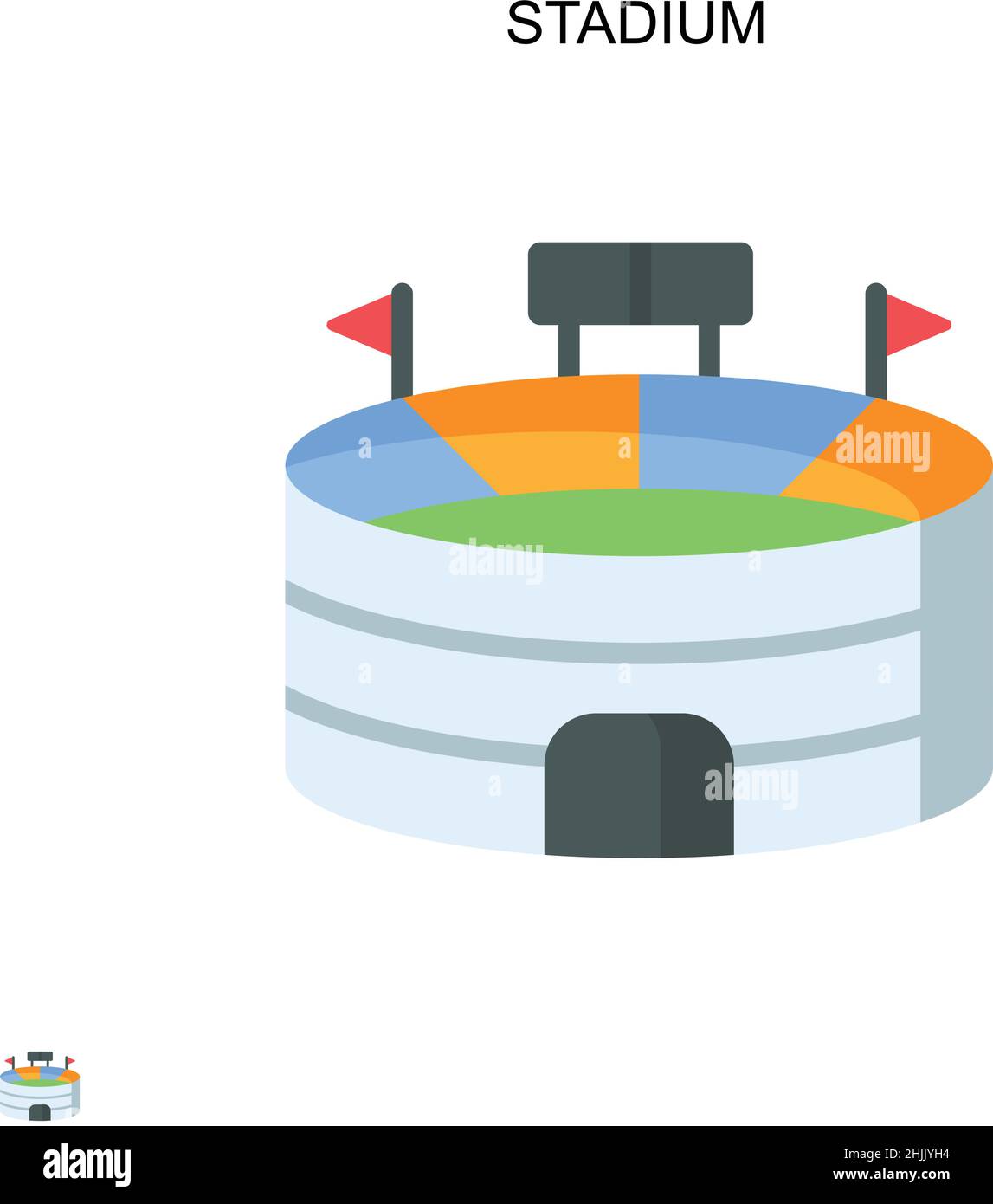 Stadium Simple vector icon. Illustration symbol design template for web ...