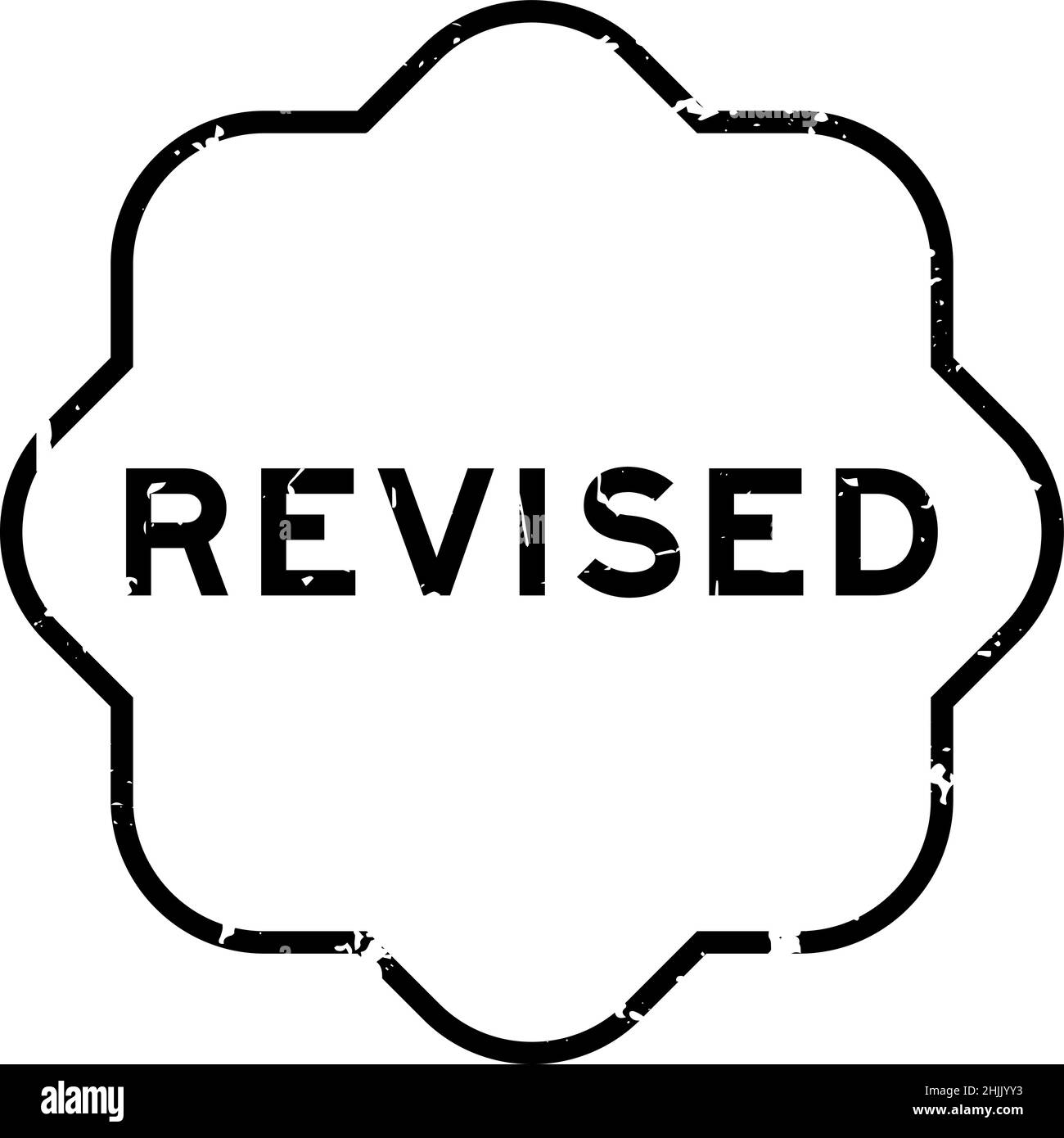 Grunge black revised word rubber seal stamp on white background Stock ...