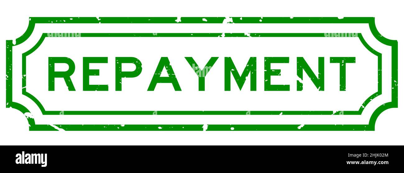 Grunge green repayment word rubber seal stamp on white background Stock ...