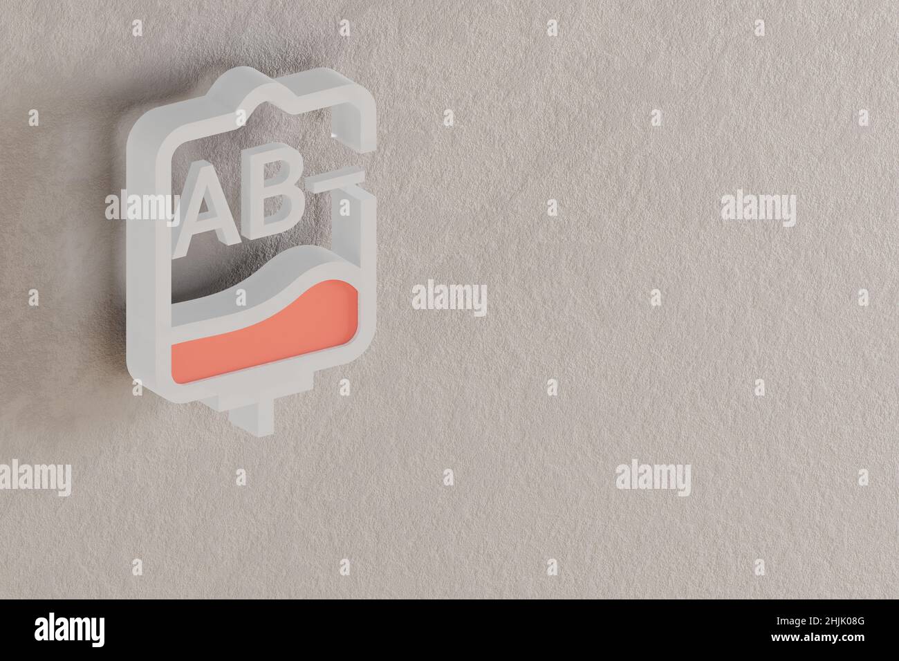 Blood Bag icon. Blood Type AB- Symbol medical on gray background wall ...
