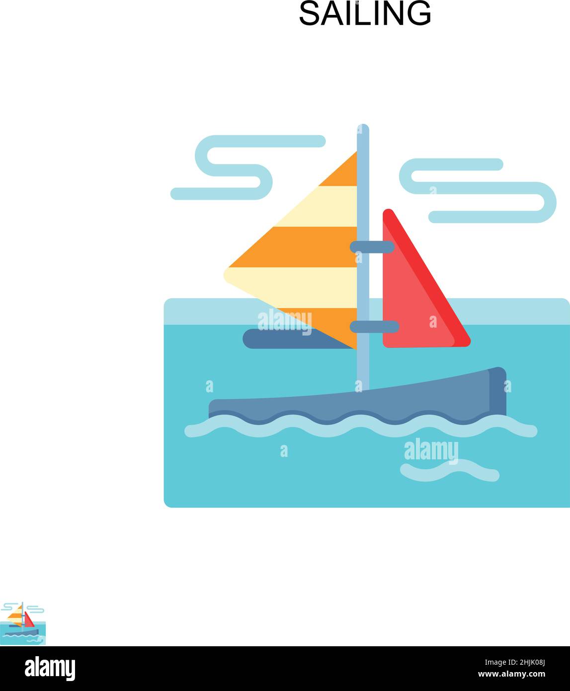 Sailing Simple vector icon. Illustration symbol design template for web ...