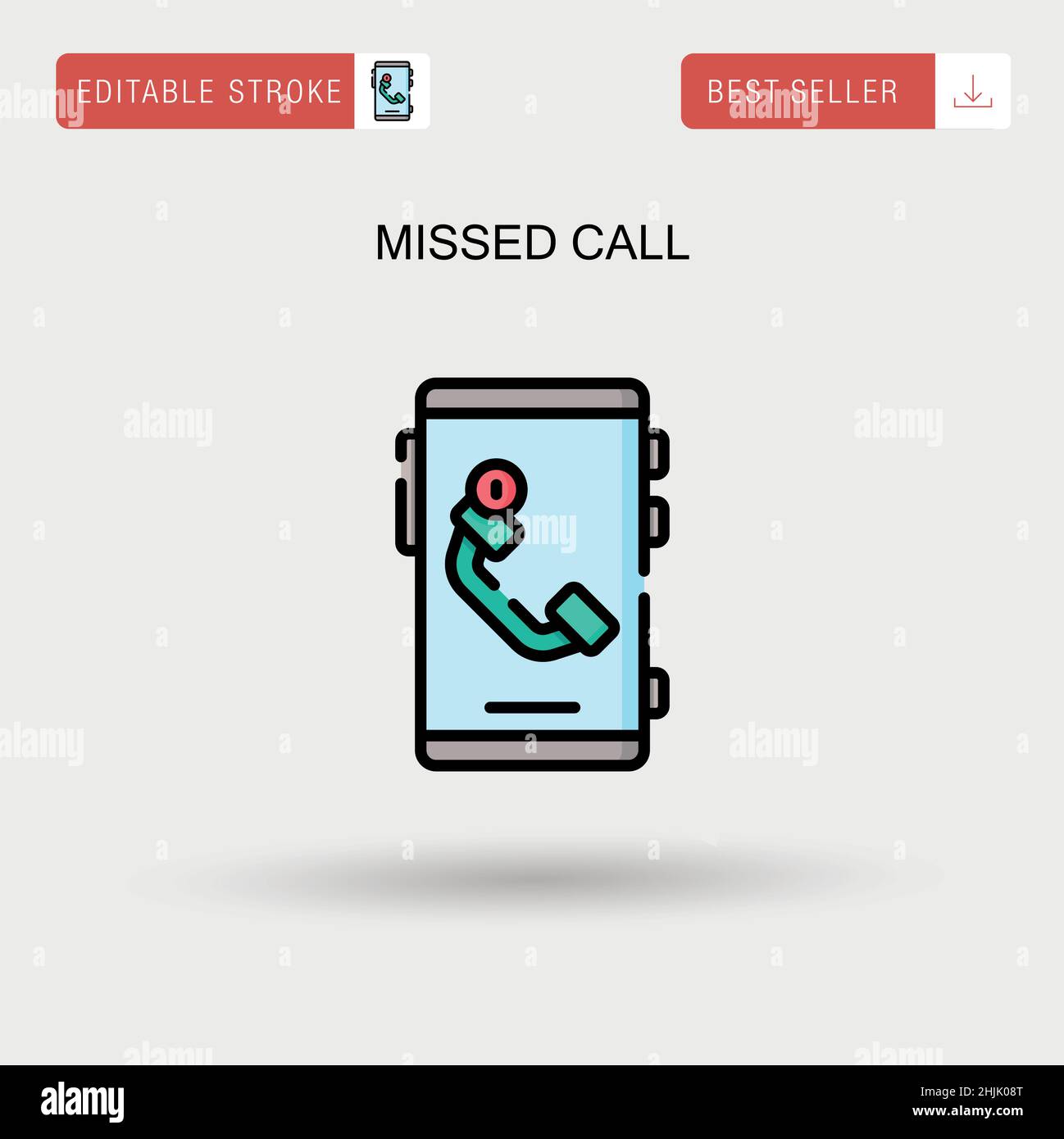 Missed call Simple vector icon Stock Vector Image & Art - Alamy