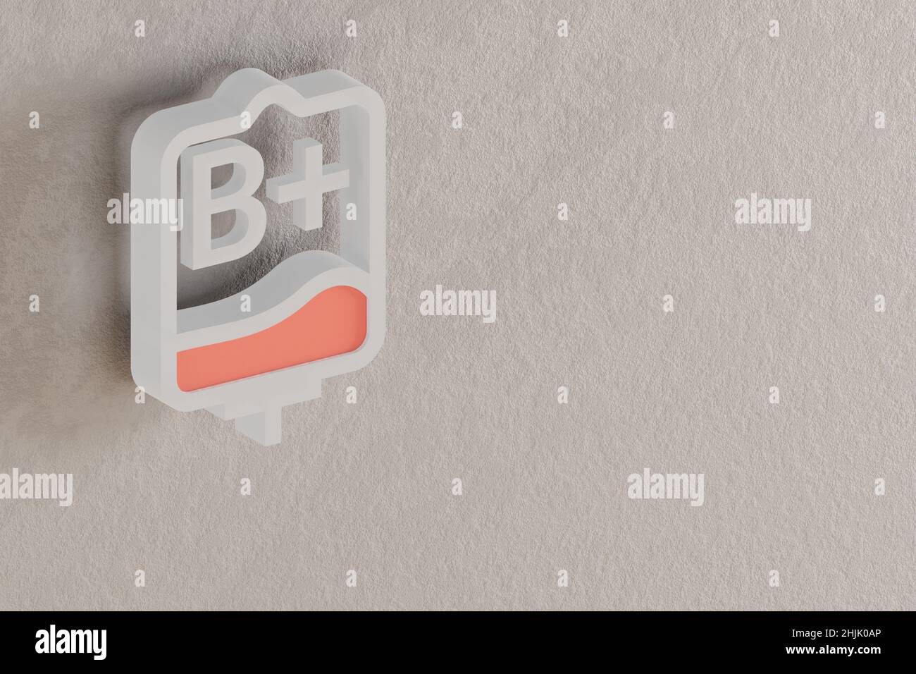 Blood Bag icon. Blood Type B+ Symbol medical on gray background wall ...