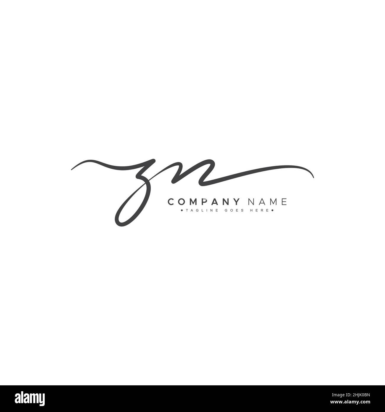 Initial Letter ZN Logo - Hand Drawn Signature Logo - Simple Signature ...