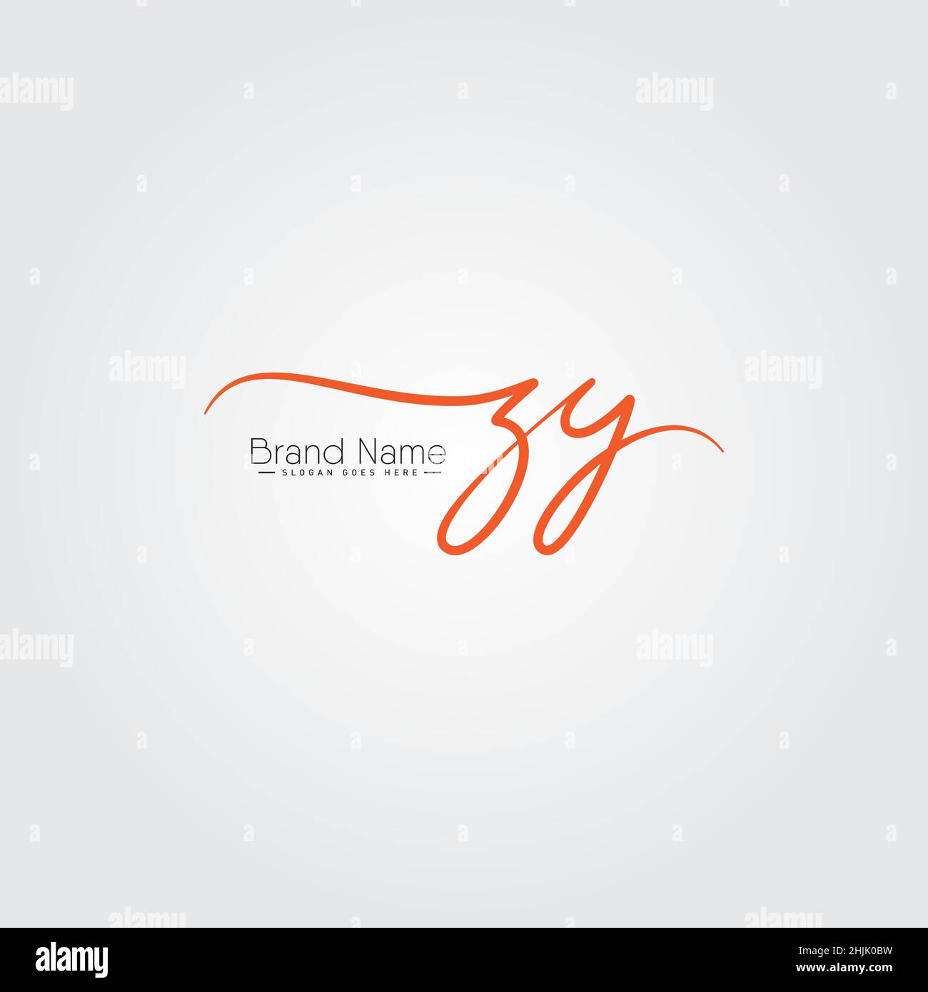 Initial Letter ZY Logo - Hand Drawn Signature Logo - Simple Signature ...