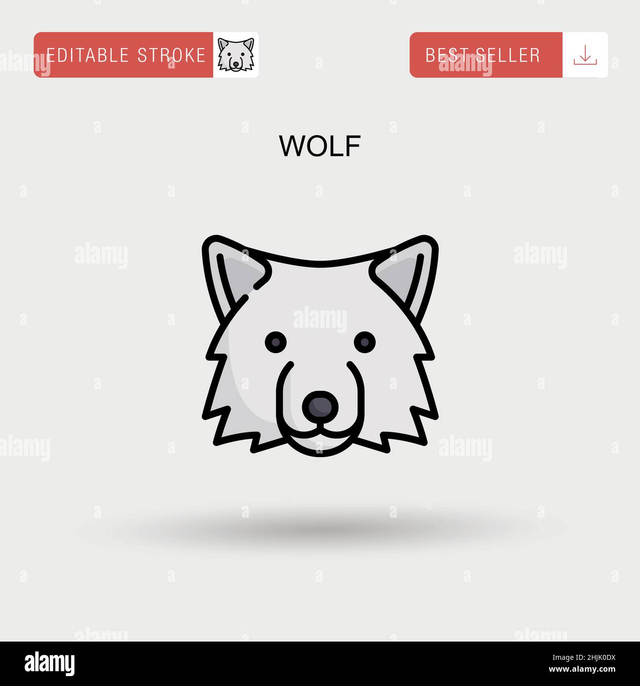 Wolf Simple vector icon Stock Vector Image & Art - Alamy