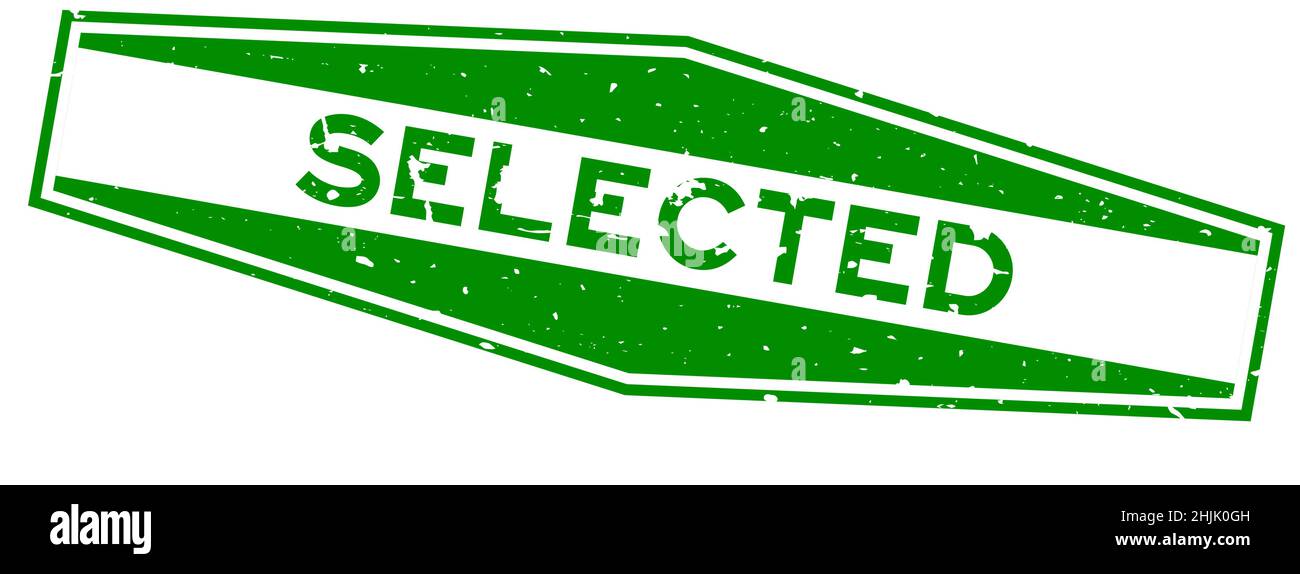 Grunge green selected word hexagon rubber seal stamp on white background Stock Vector Image ...