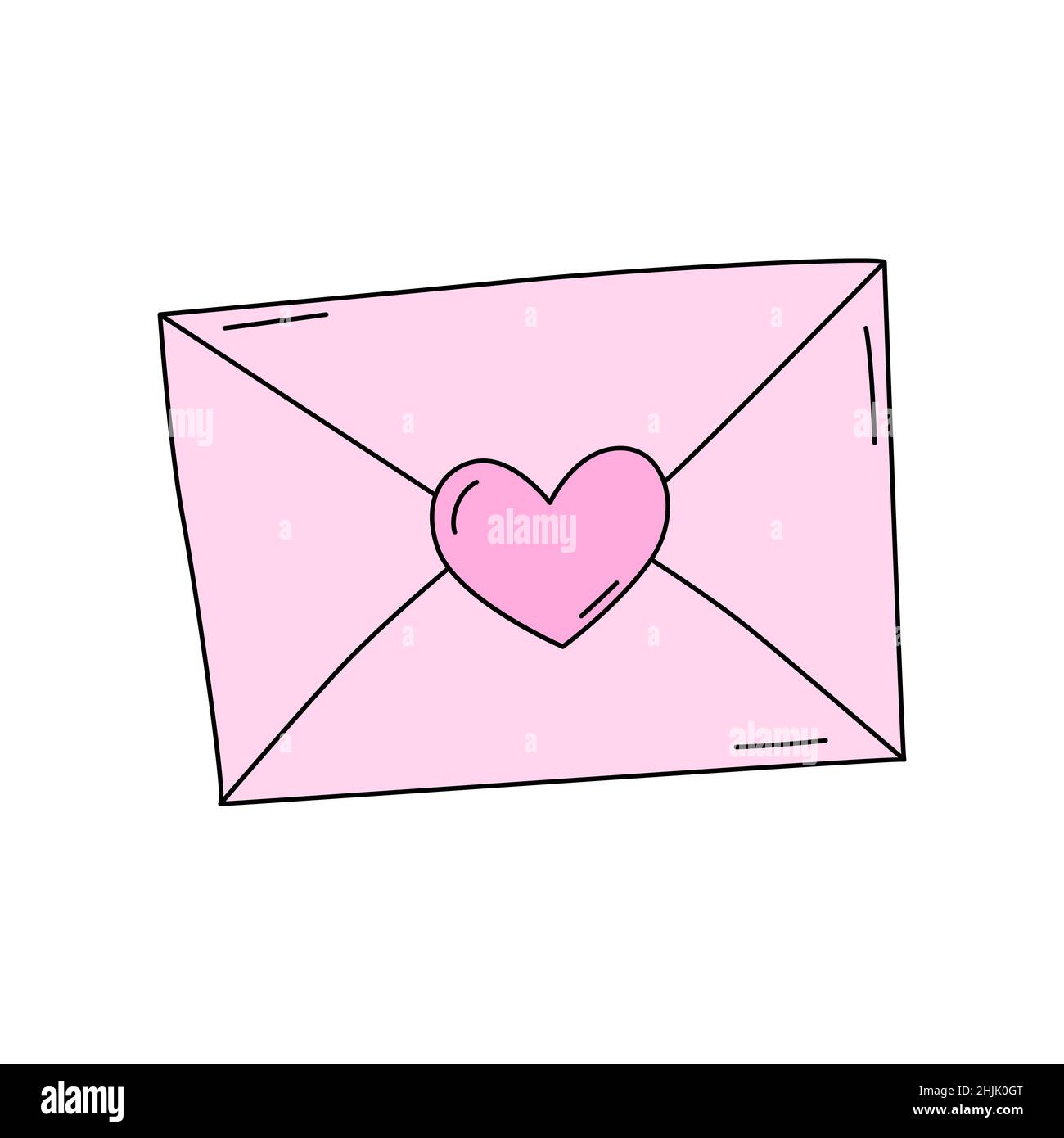 Love confession in a pink envelope with heart. Cartoon vector ...
