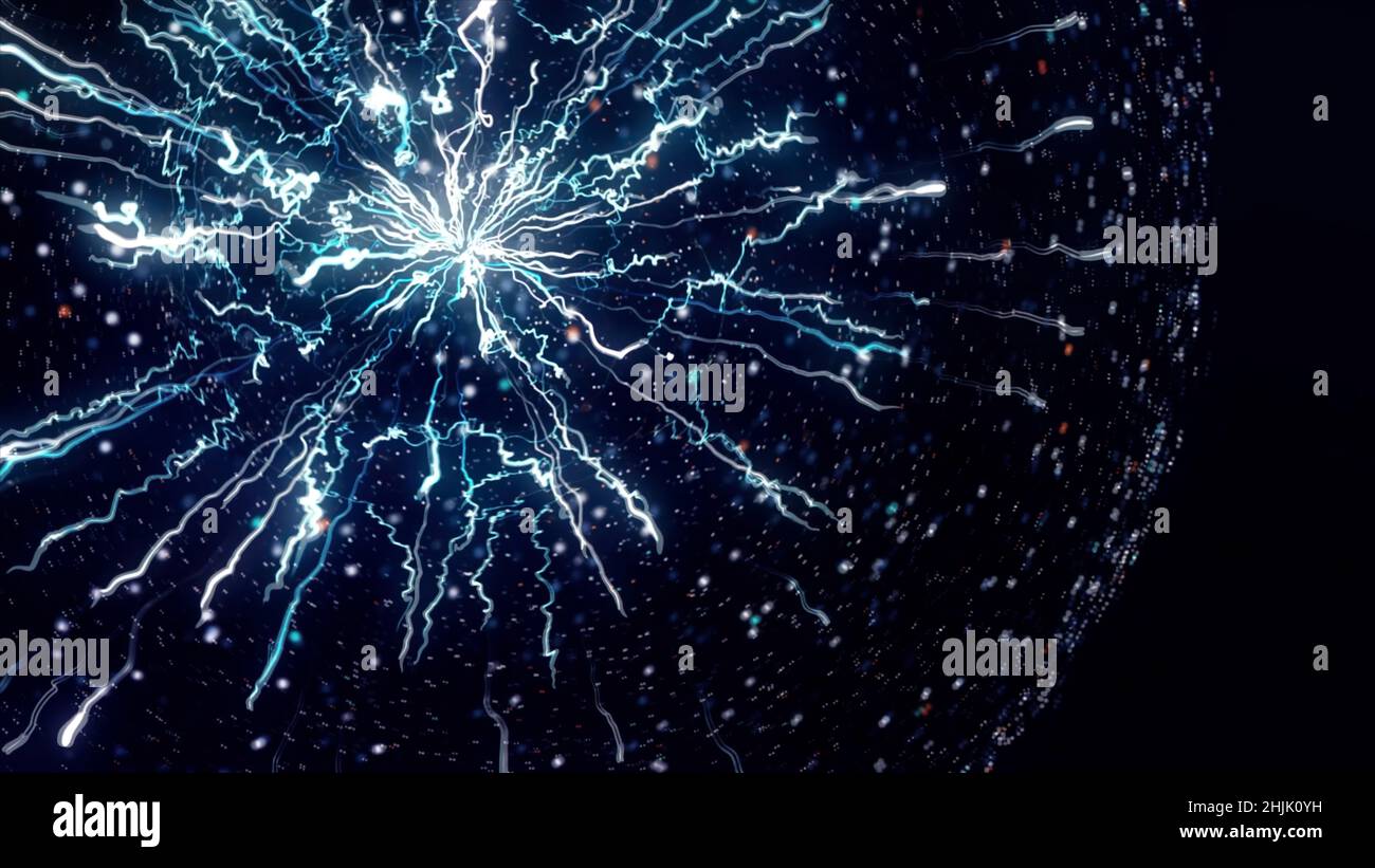 Colorful abstract animation of plasma ball lamp energy and beautiful ...