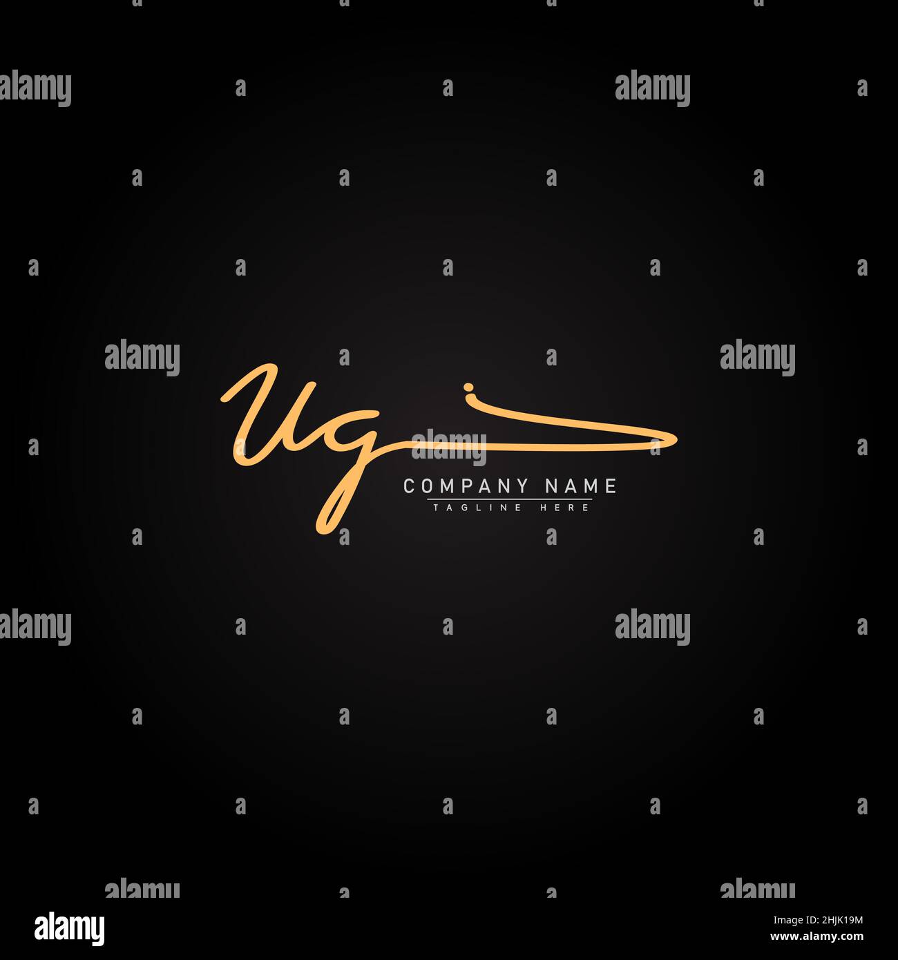 Initial Letter UG Logo - Handwritten Signature Style Logo - Simple ...