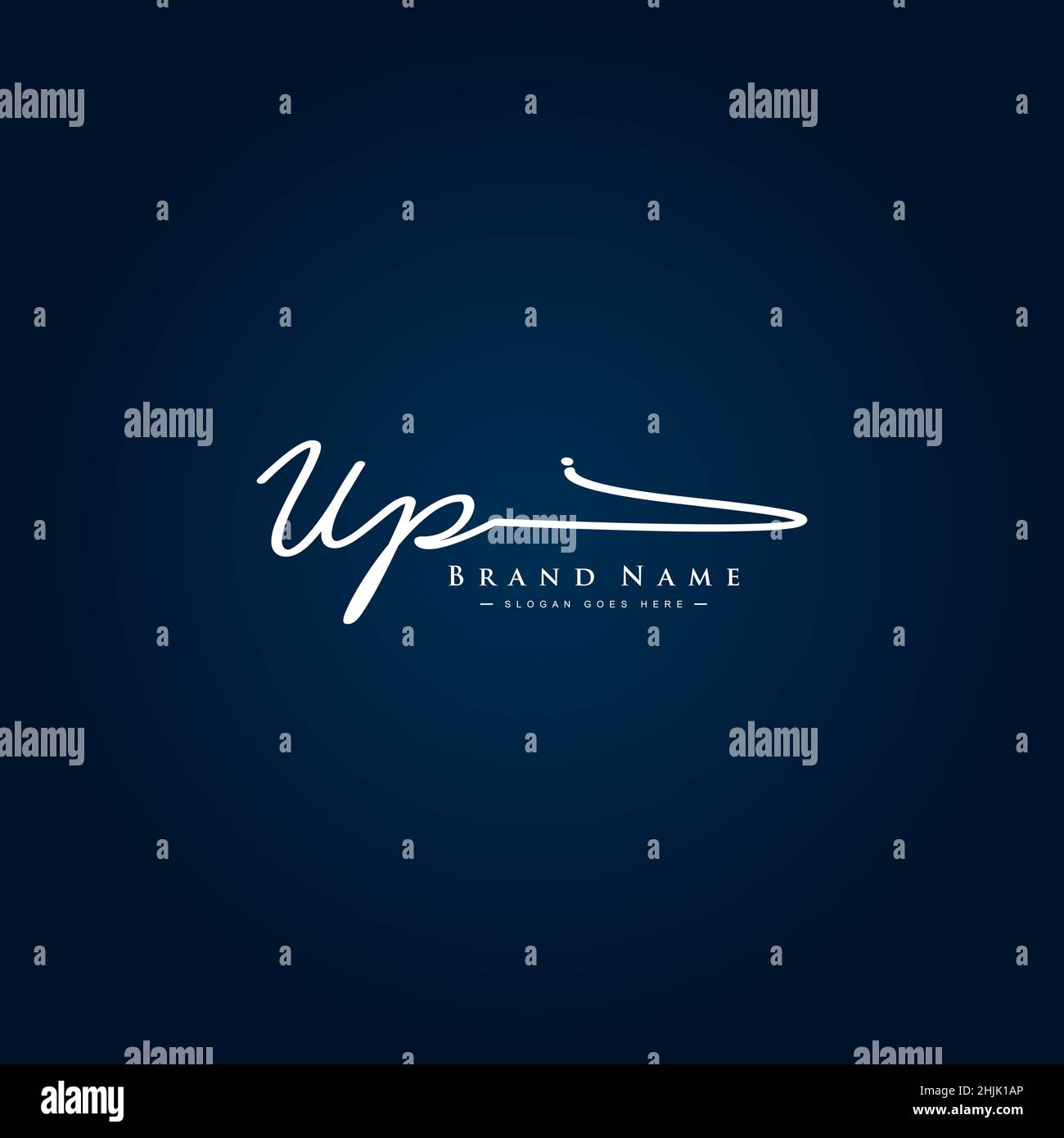 Initial Letter UP Logo - Handwritten Signature Logo - Simple Signature ...