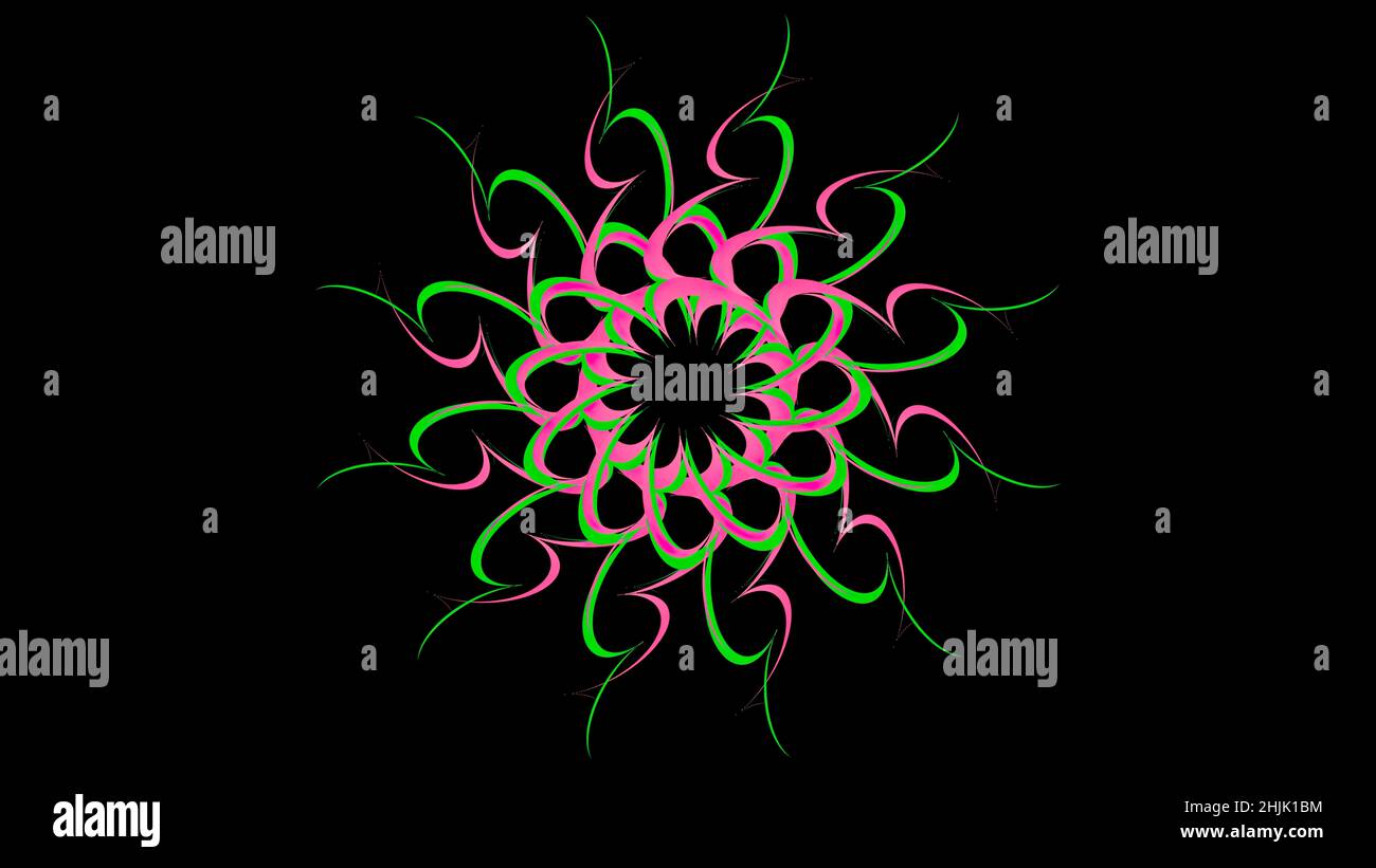 Floral color pattern swirling on black background. Stock animation ...