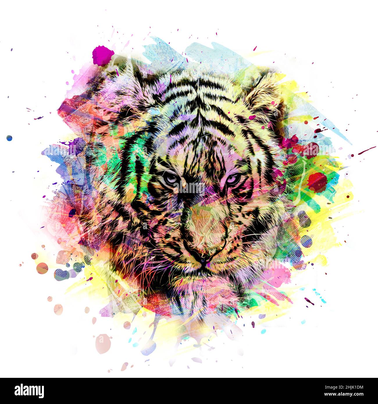 Cartoon yellow tiger hi-res stock photography and images - Alamy