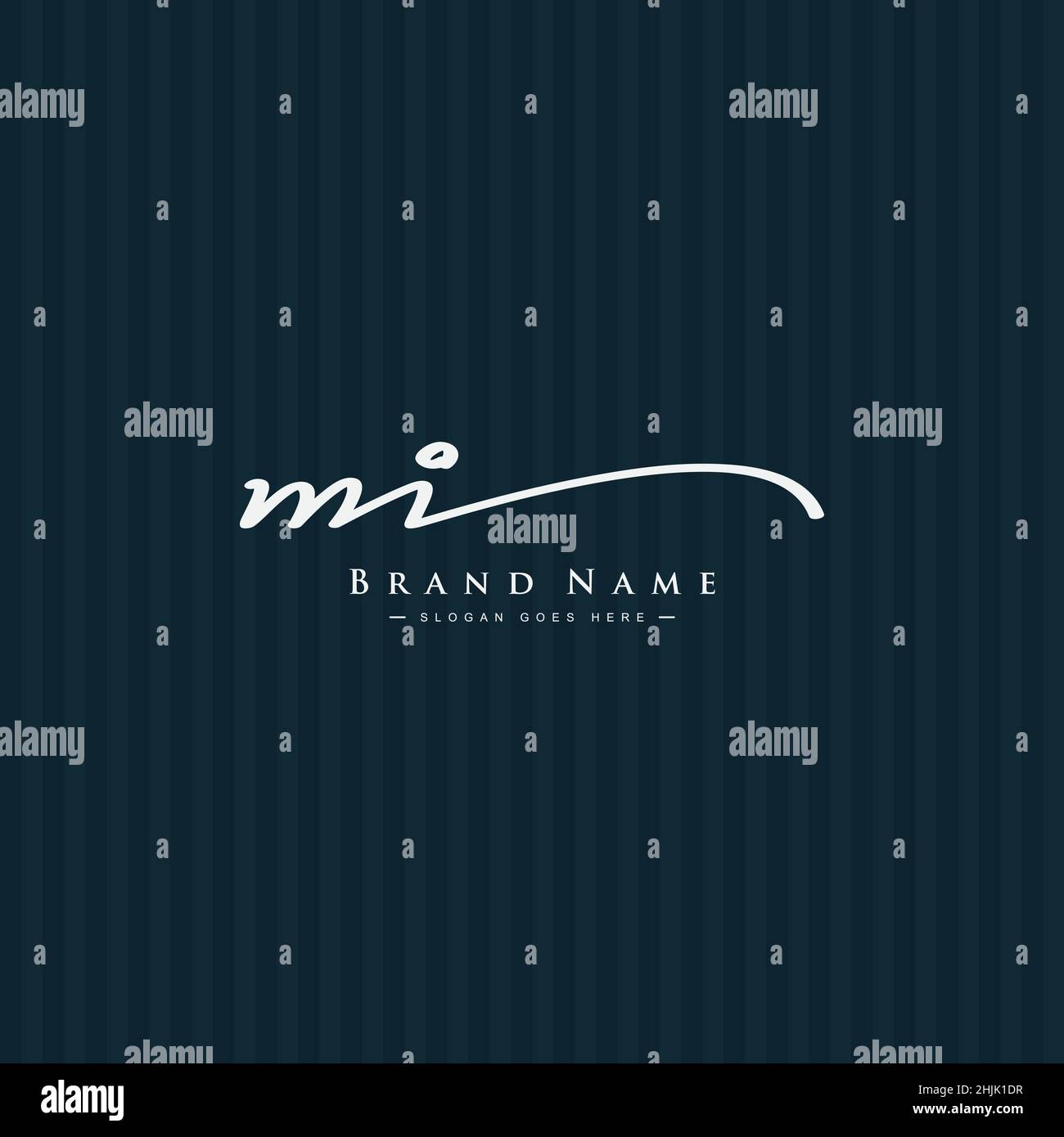 Initial Letter MI Logo - Handwritten Signature Style Logo - Simple ...