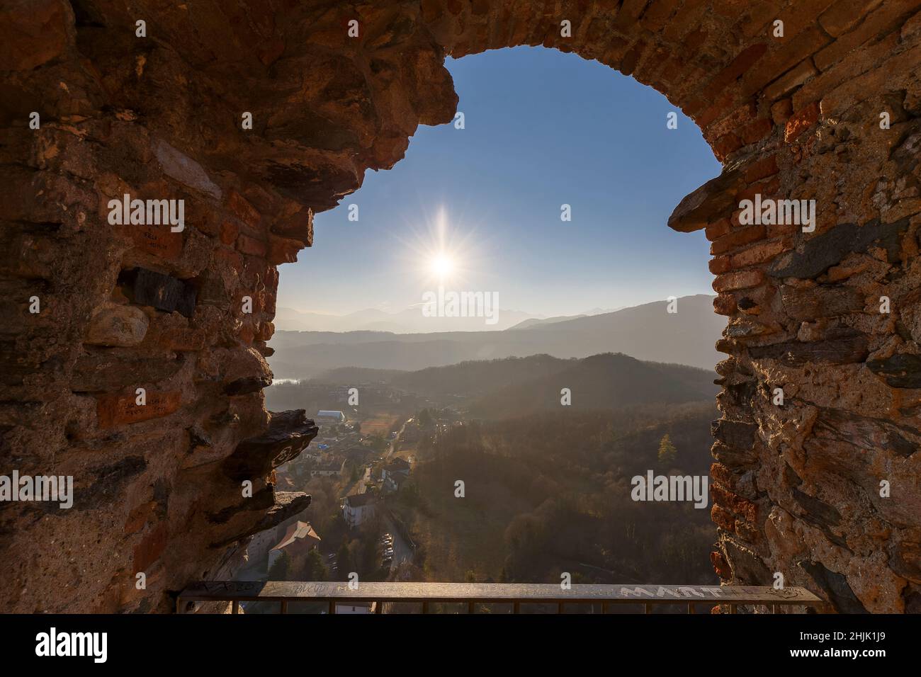 Sacra di San Michele, ancient monastery in Northern Italy Stock Photo ...