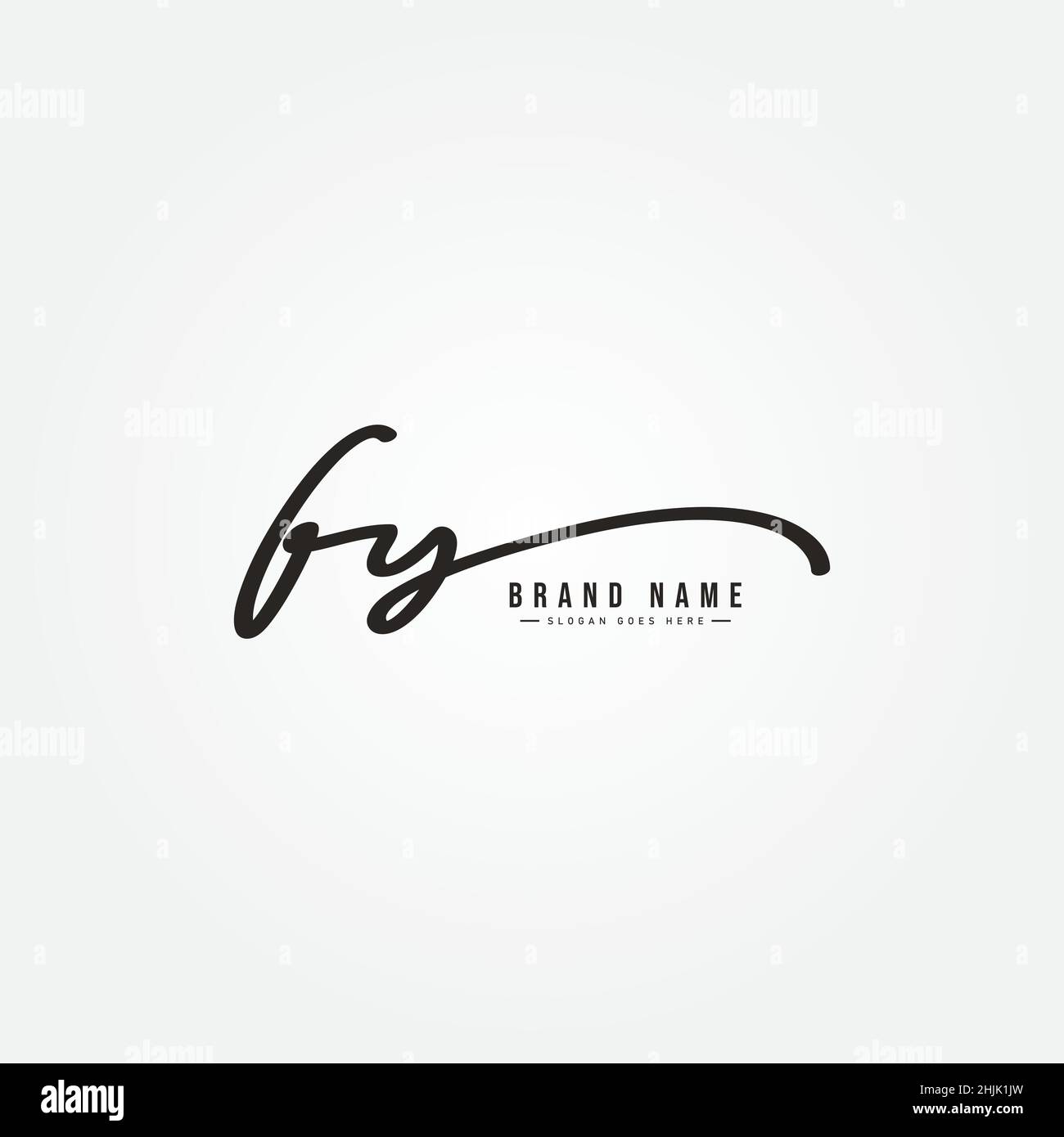 Initial Letter FY Logo - Handwritten Signature Logo - Simple Vector ...