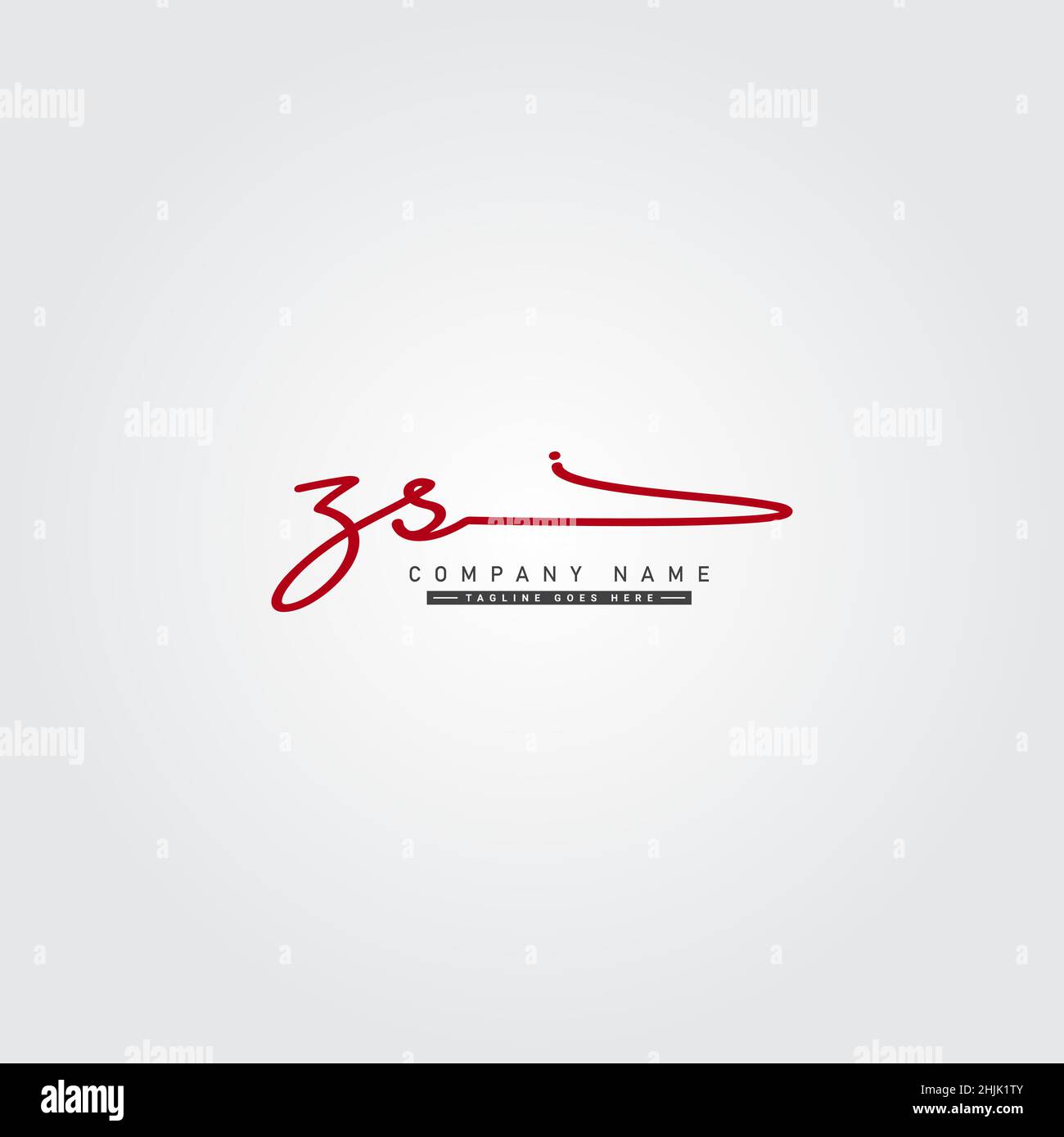 Initial Letter ZS Logo - Hand Drawn Signature Logo - Simple Vector Logo ...