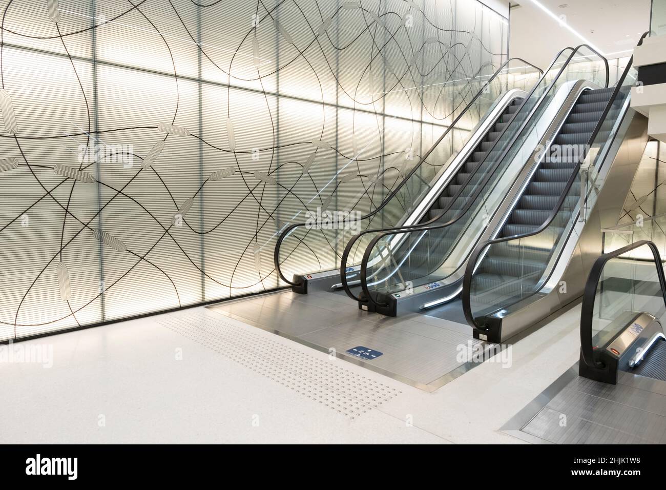 escalator background in passenger terminal Stock Photo - Alamy