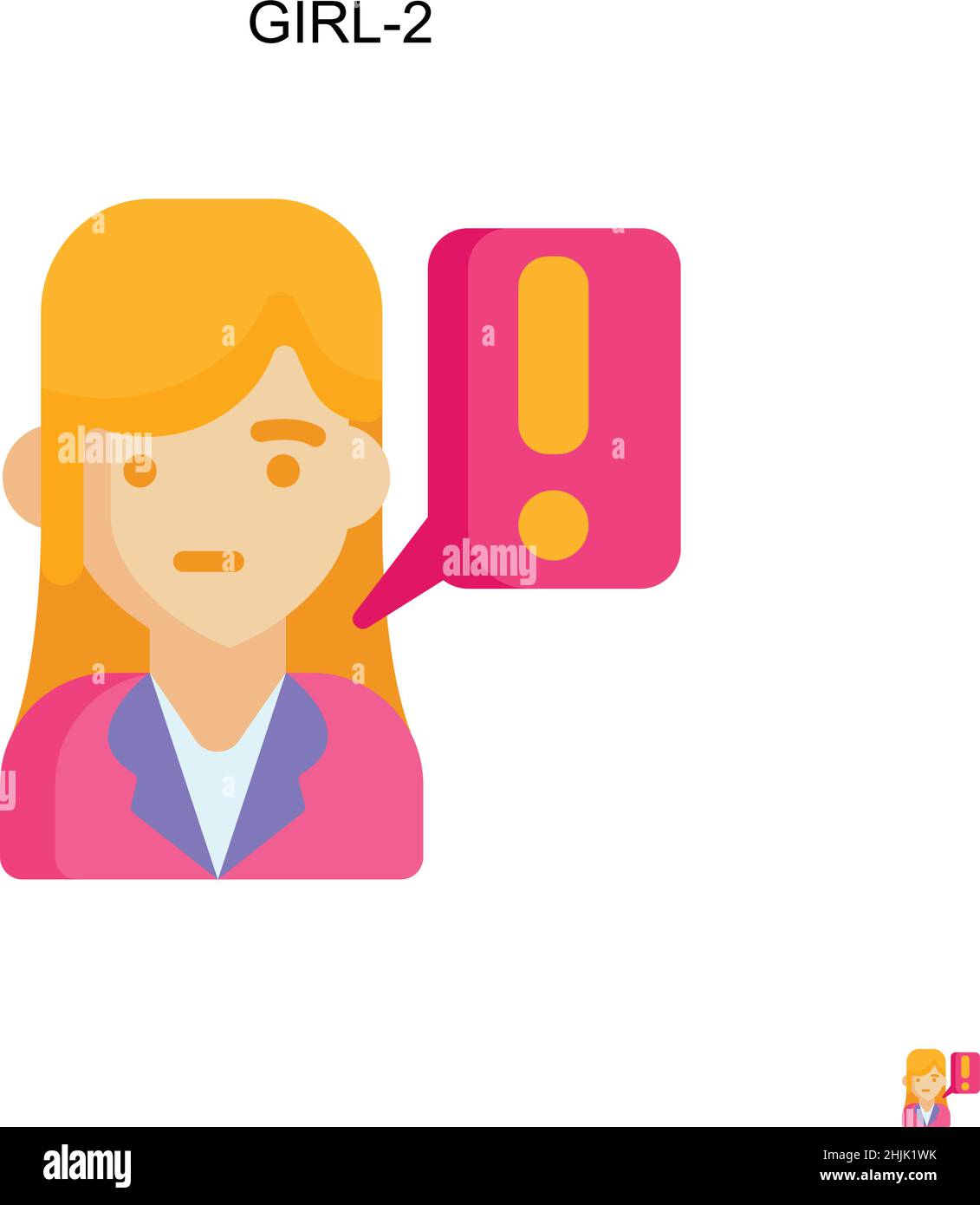 Girl-2 Simple vector icon. Illustration symbol design template for web ...