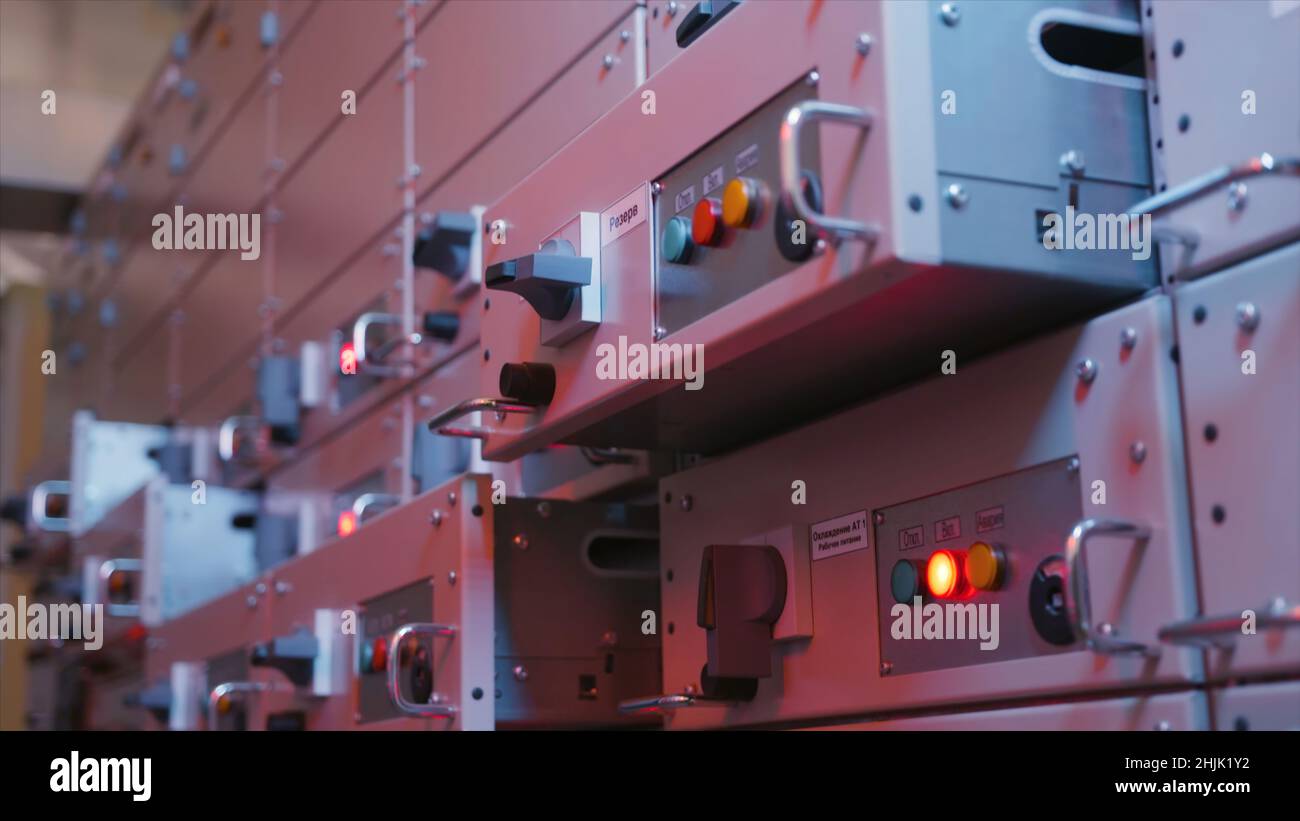 Electric control station shield. Action. Industrial electrical ...