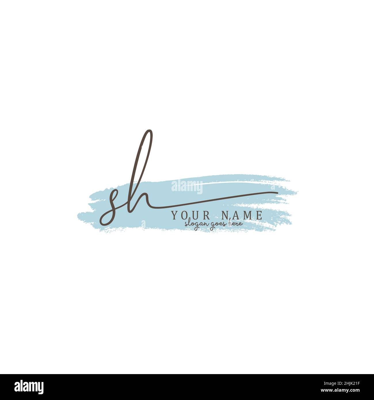 Initial Letter SH Logo - Hand Drawn Signature Logo - Simple Vector Logo ...