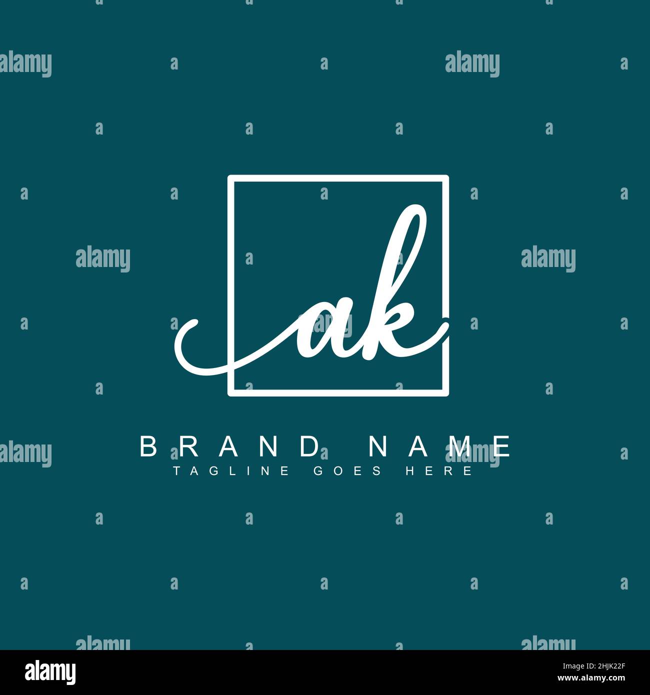 Initial Letter AK Logo - Hand Drawn Signature Logo - Simple Vector Logo ...