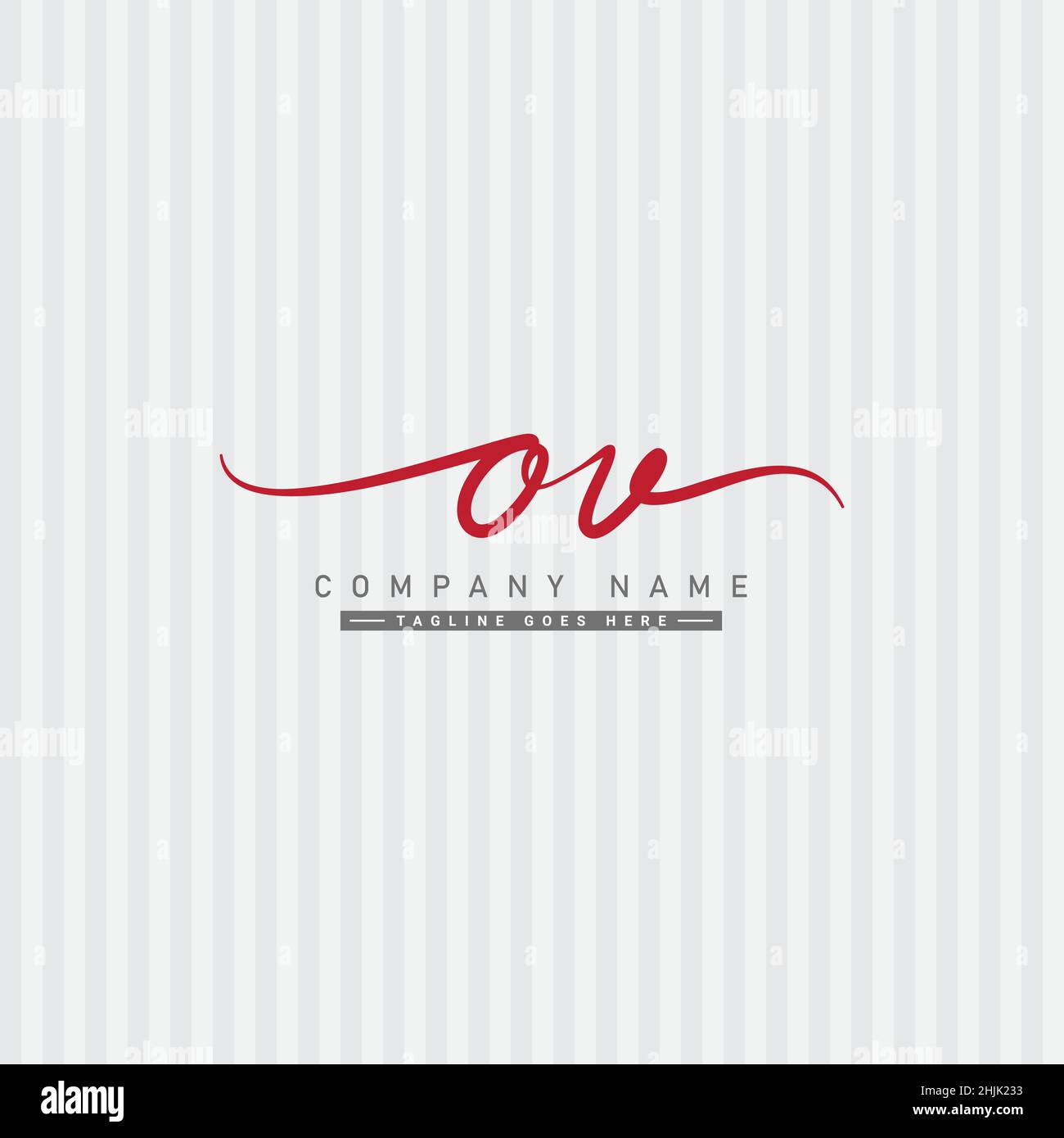 Initial Letter OV Logo - Hand Drawn Signature Logo - Simple Vector Logo ...