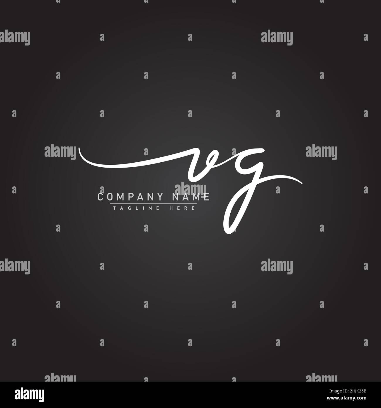 Initial Letter VG Logo - Handwritten Signature Logo - Simple Vector ...