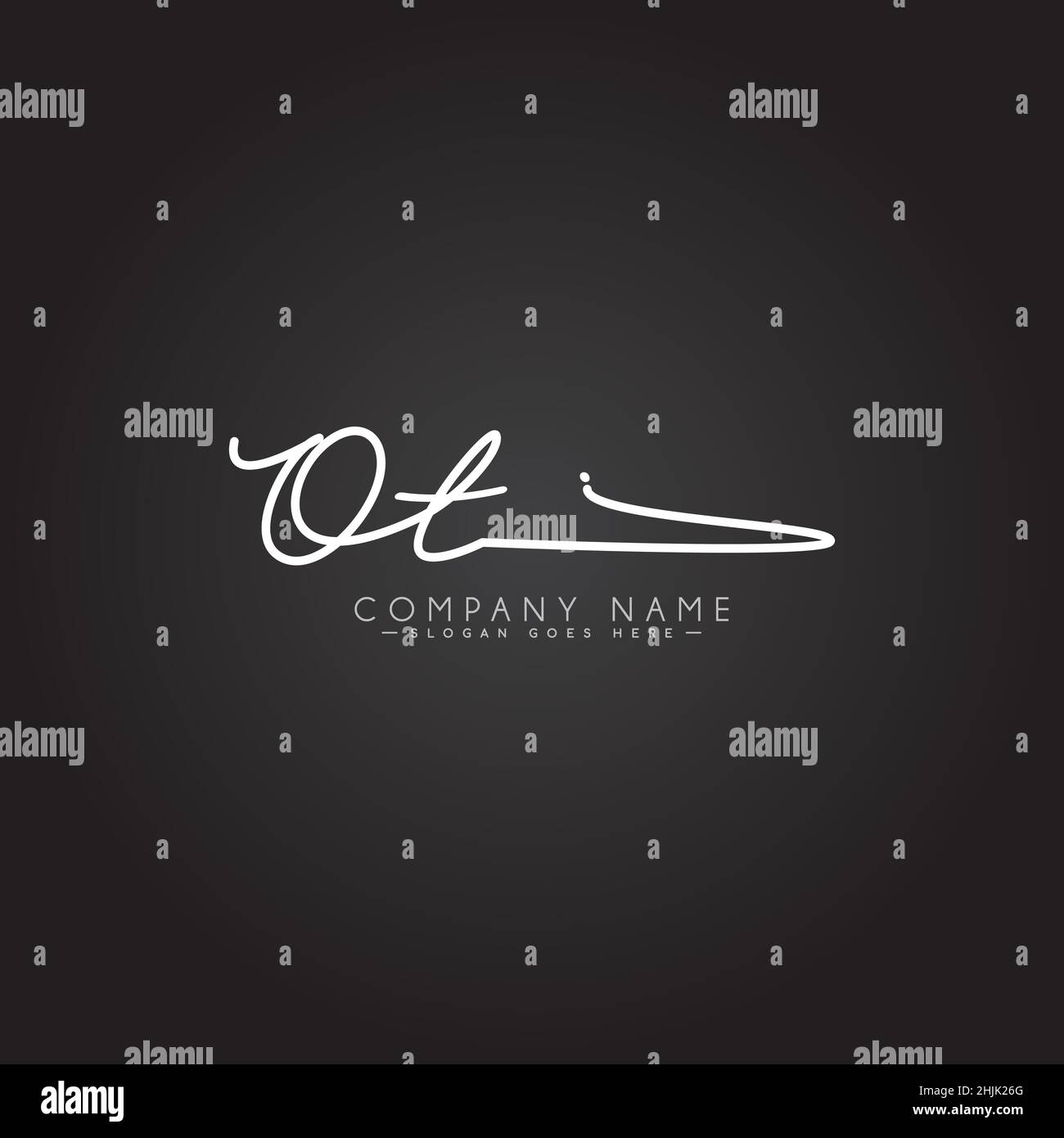 Initial Letter OT Logo - Hand Drawn Signature Style Logo - Simple ...