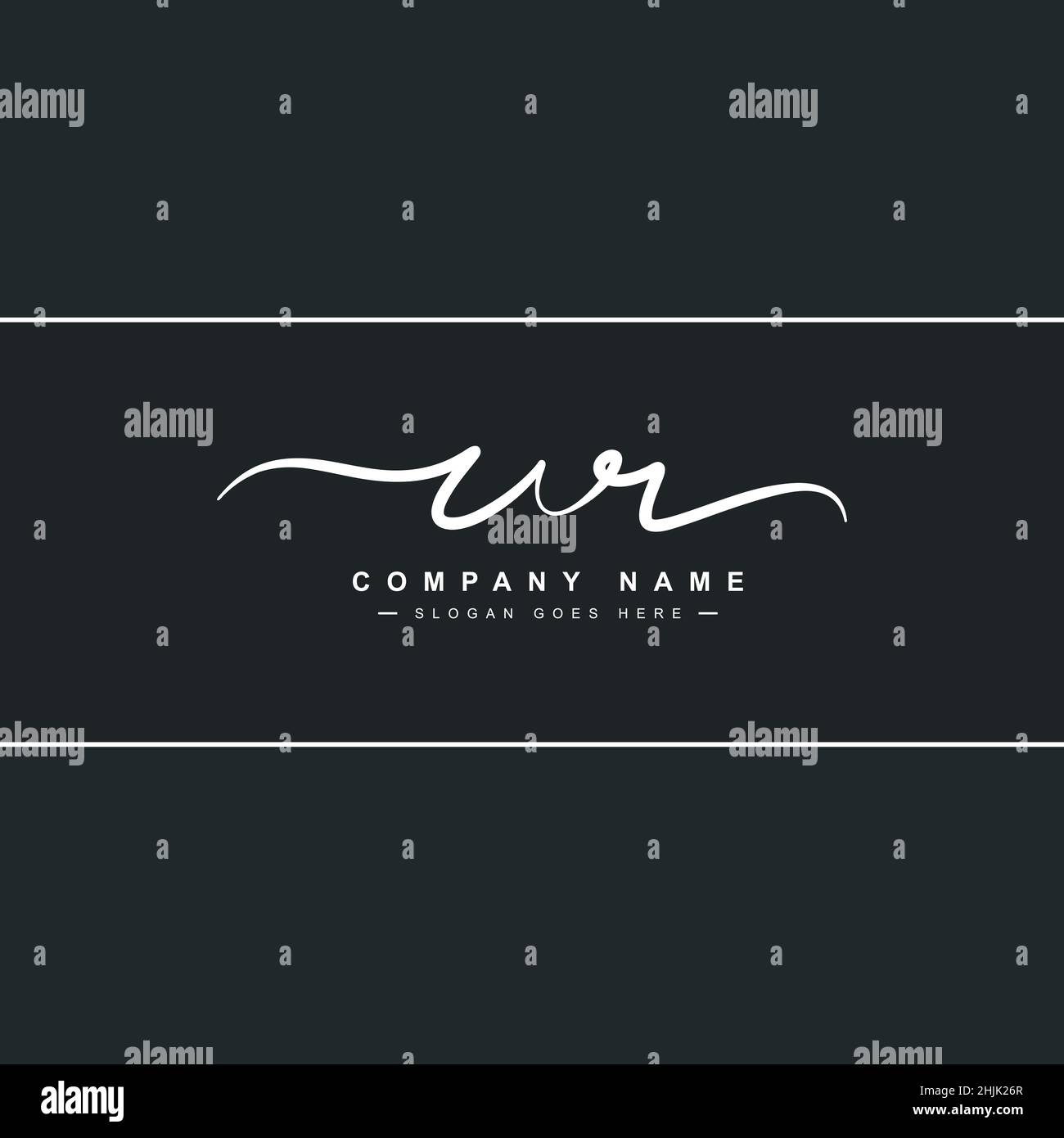 Initial Letter UR Logo - Hand Drawn Signature Logo - Simple Vector Logo ...