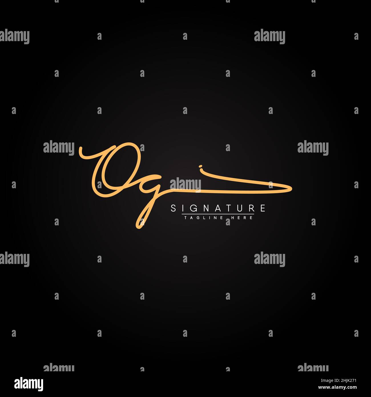 Initial Letter OG Logo - Handwritten Signature Style Logo - Simple ...