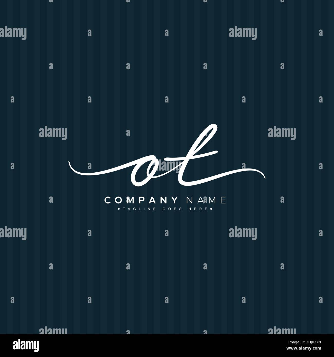 Initial Letter OT Logo - Hand Drawn Signature Style Logo - Simple ...