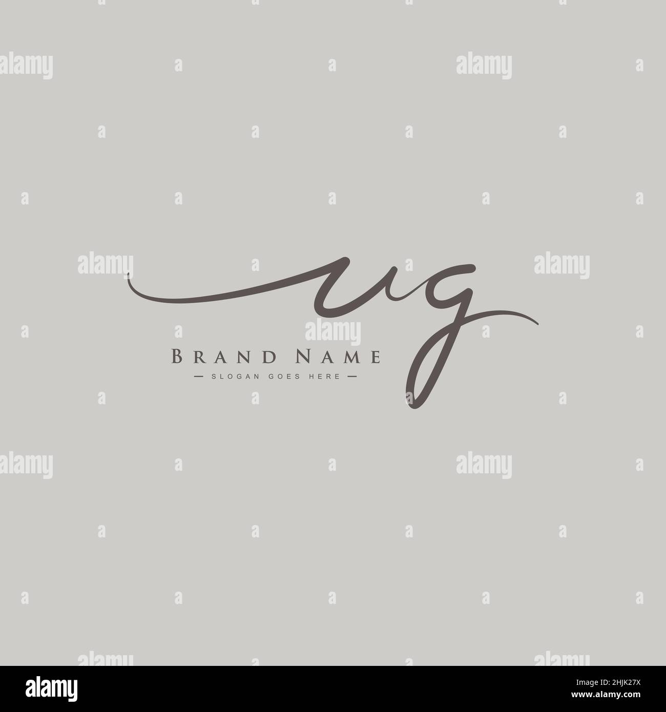 Initial Letter UG Logo - Hand Drawn Signature Style Logo - Simple ...