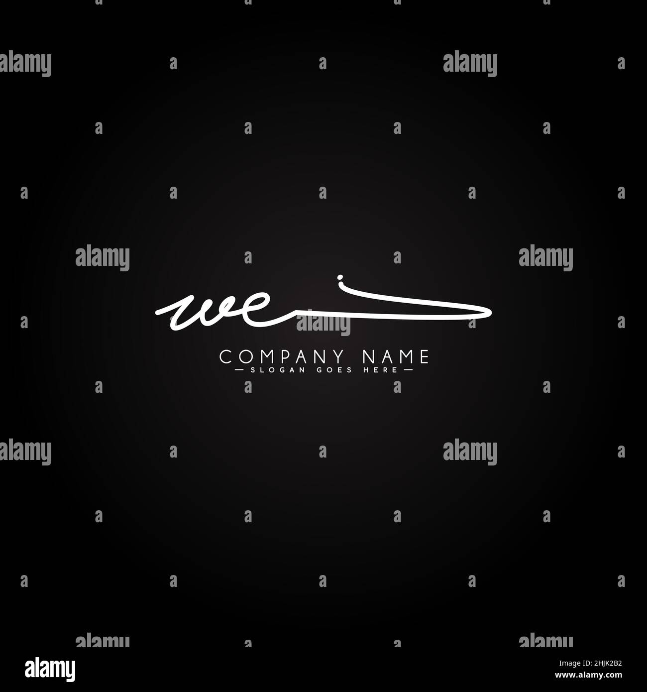 Initial Letter WE Logo - Handwritten Signature Style Logo - Simple ...