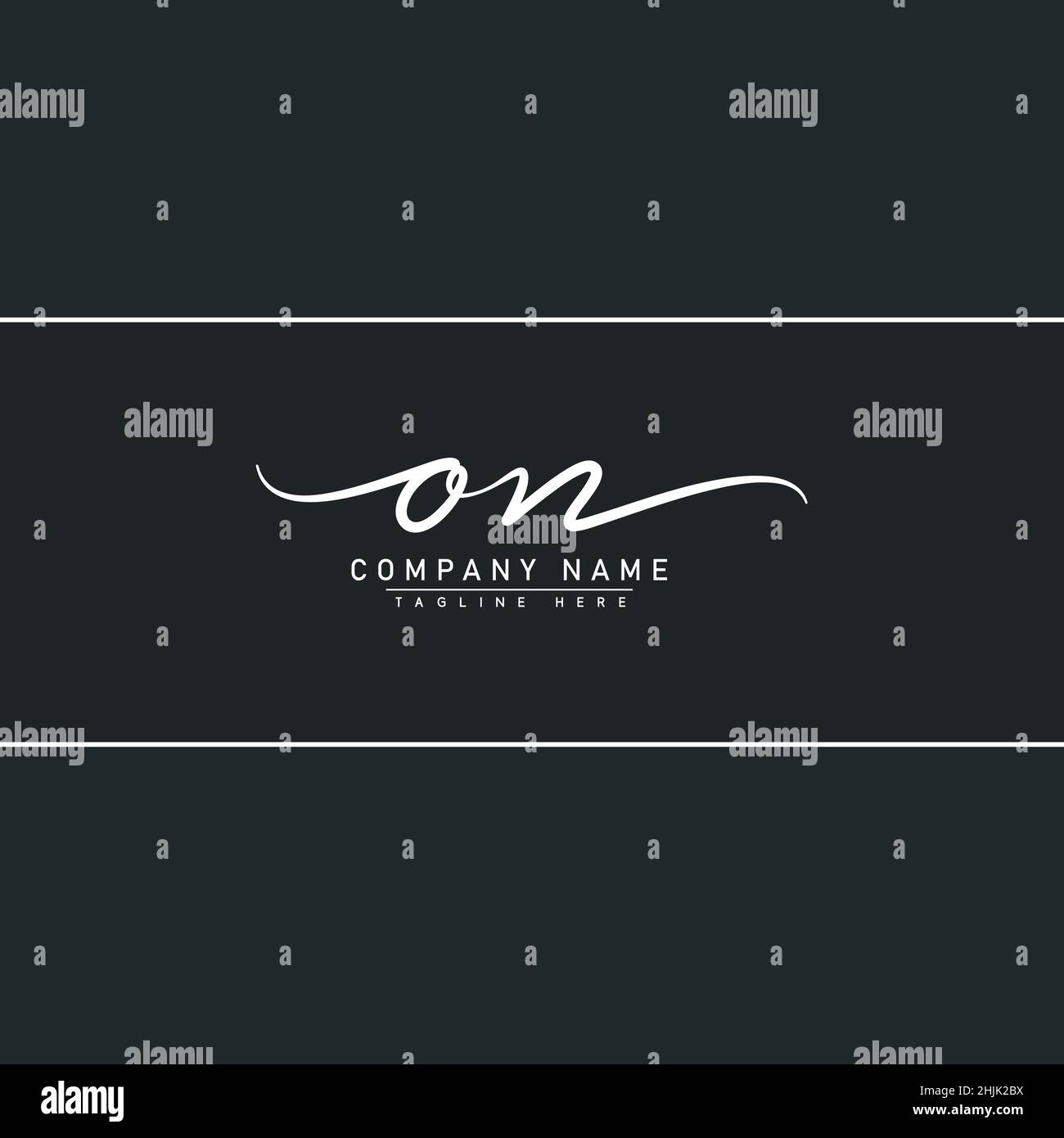 Initial Letter ON Logo - Hand Drawn Signature Logo - Simple Vector Logo ...