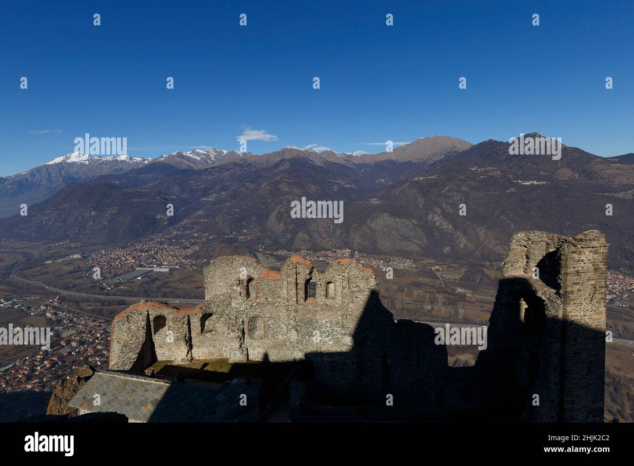 Sacra di San Michele, ancient monastery in Northern Italy Stock Photo ...