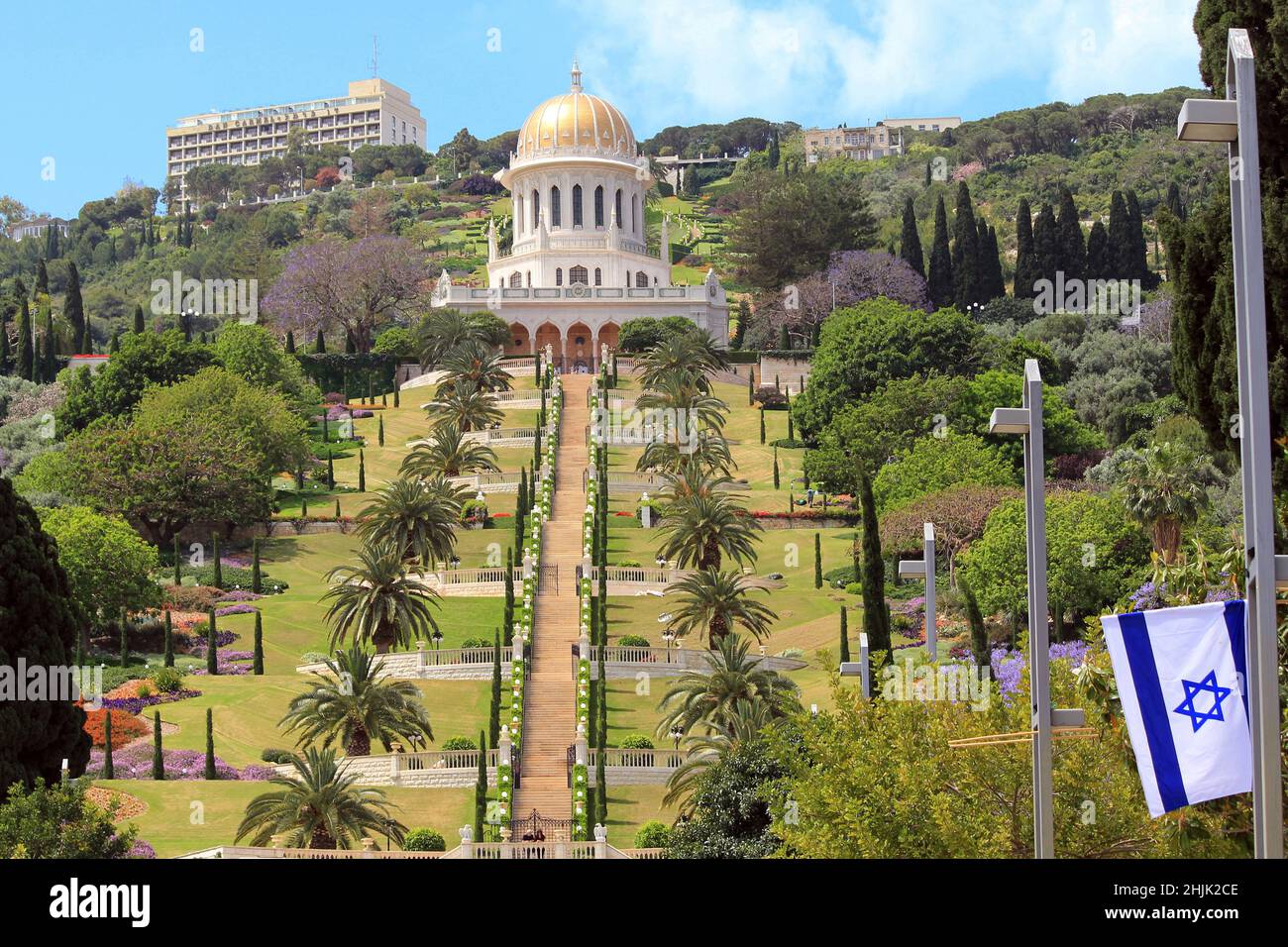 HAIFA, ISRAEL - MAY 12, 2011: These are the terraces of Bahai Gardens ...