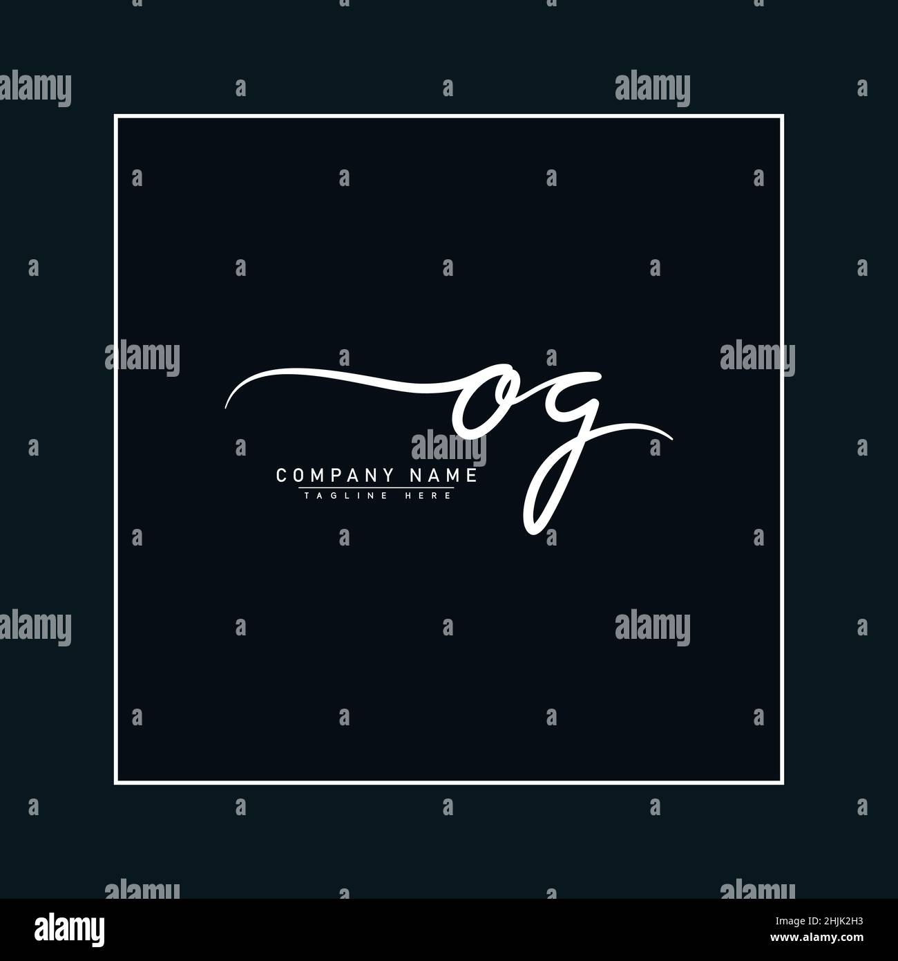 Initial Letter OG Logo - Hand Drawn Signature Style Logo - Simple ...