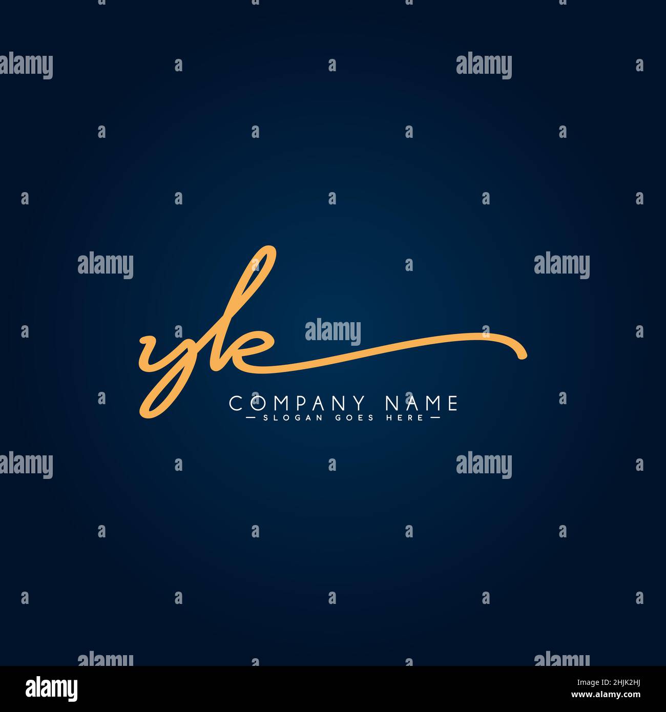 Initial Letter YK Logo - Hand Drawn Signature Logo - Simple Vector Logo ...