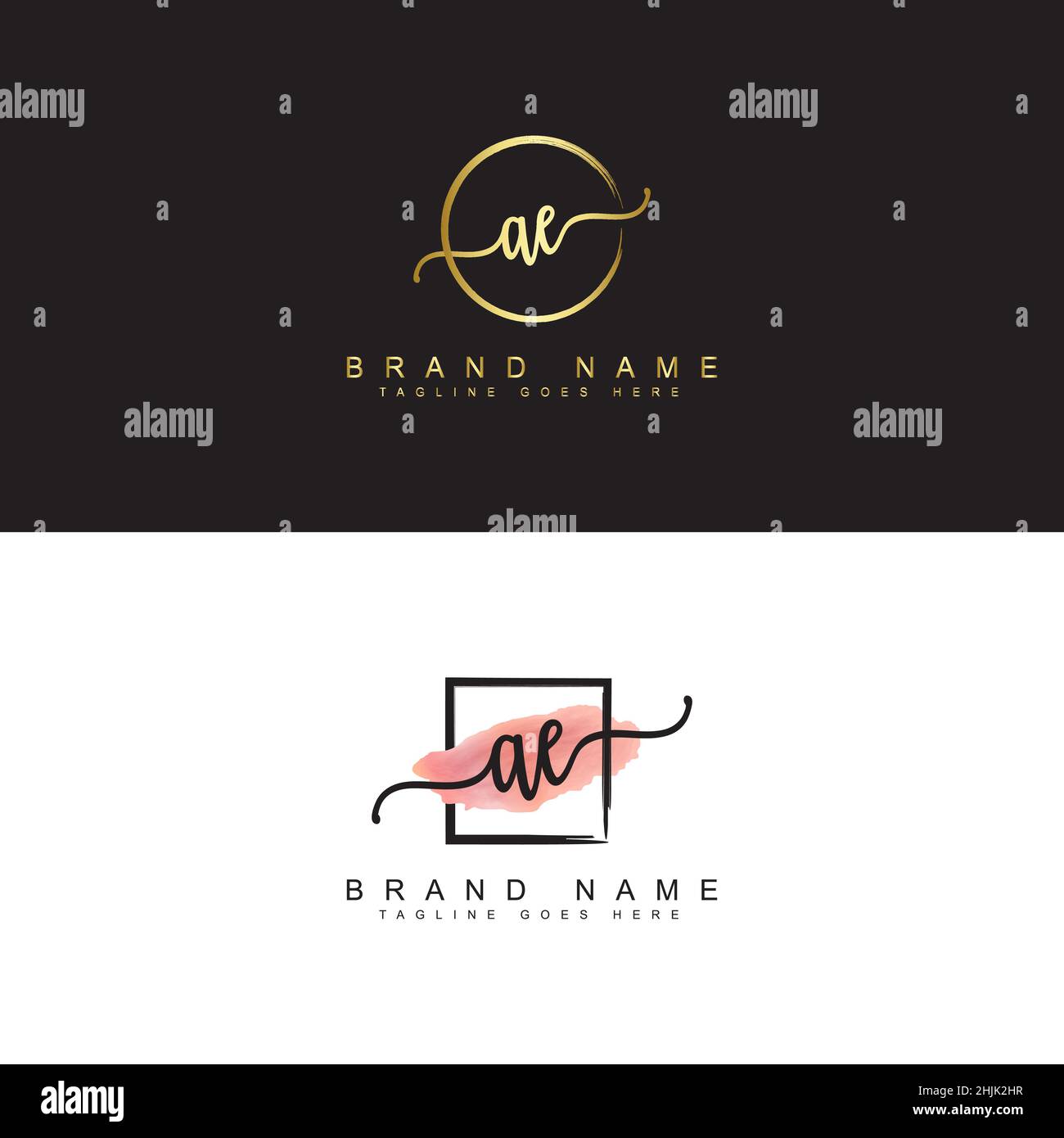 Initial Letter Ae Logo Hand Drawn Signature Logo Simple Vector Logo