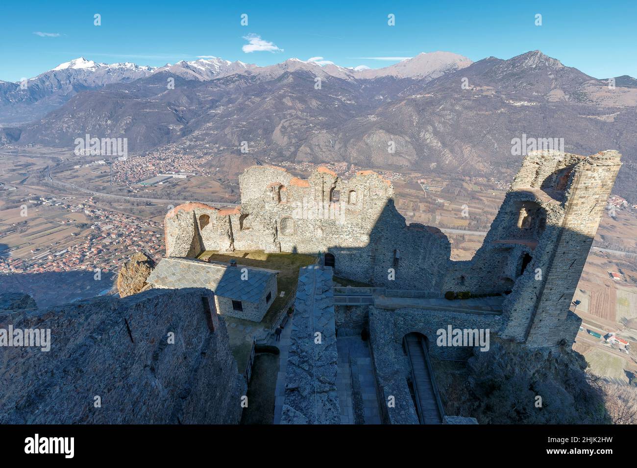 Sacra di San Michele, ancient monastery in Northern Italy Stock Photo ...