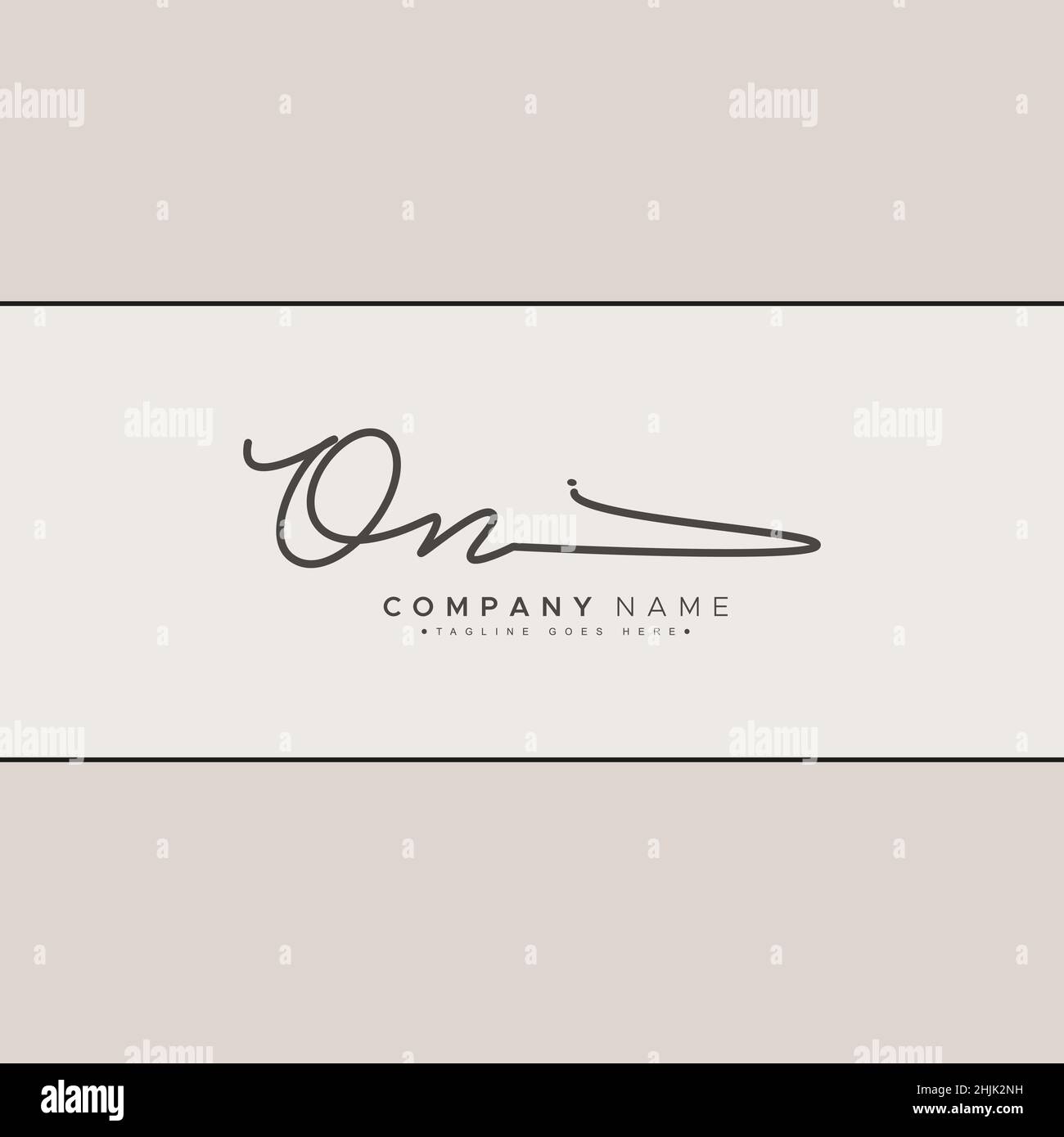 Initial Letter ON Logo - Hand Drawn Signature Style Logo - Simple ...