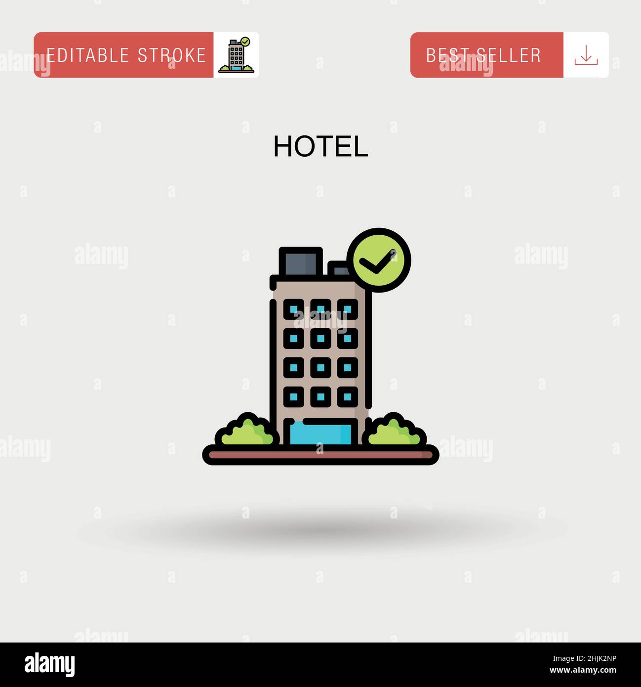 Hotel Simple vector icon Stock Vector Image & Art - Alamy